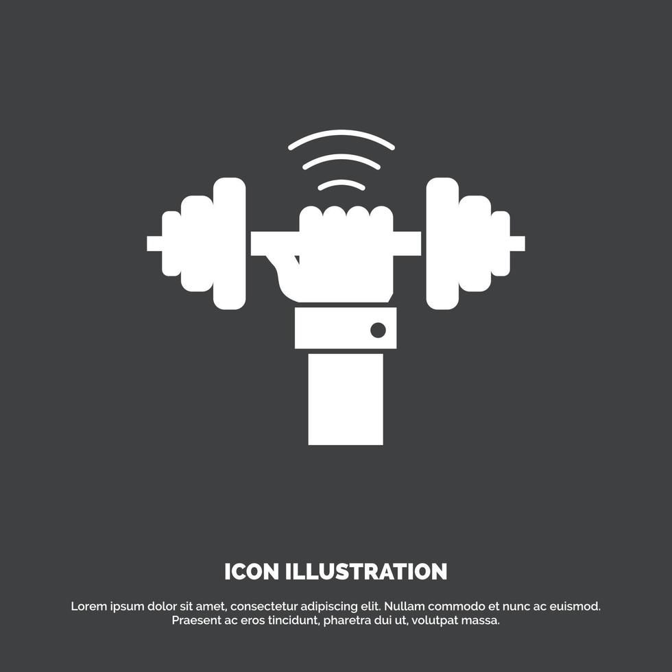 Dumbbell Gain Lifting Power Sport Icon Glyph Vector Symbol For Ui And Ux Website Or Mobile 2262