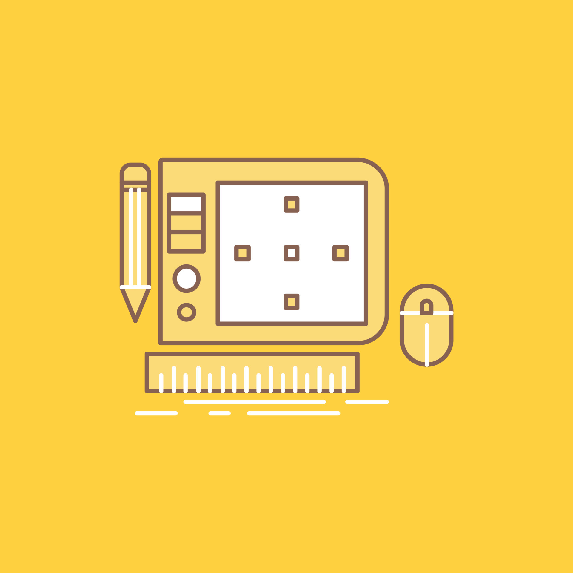 Design Graphic Tool Software Web Designing Flat Line Filled Icon