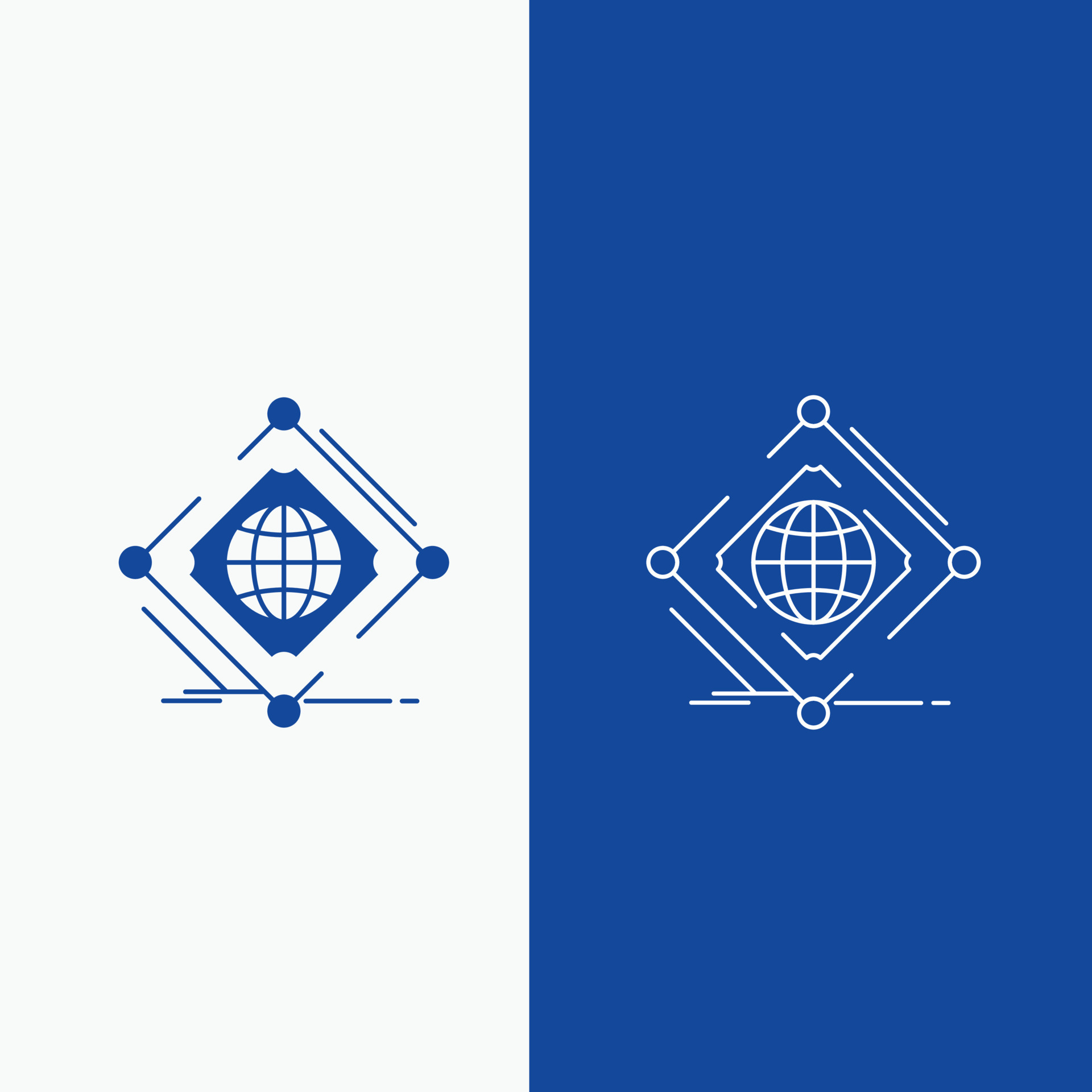 Complex Global Internet Net Web Line And Glyph Web Button In Blue