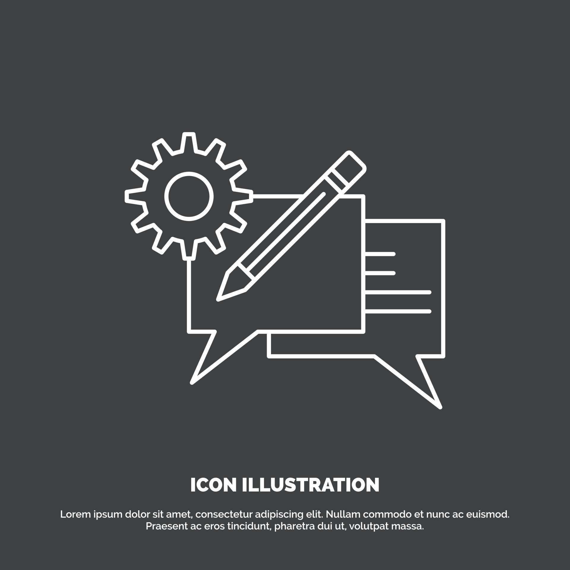 Chat Communication Discussion Setting Message Icon Line Vector Symbol For Ui And Ux