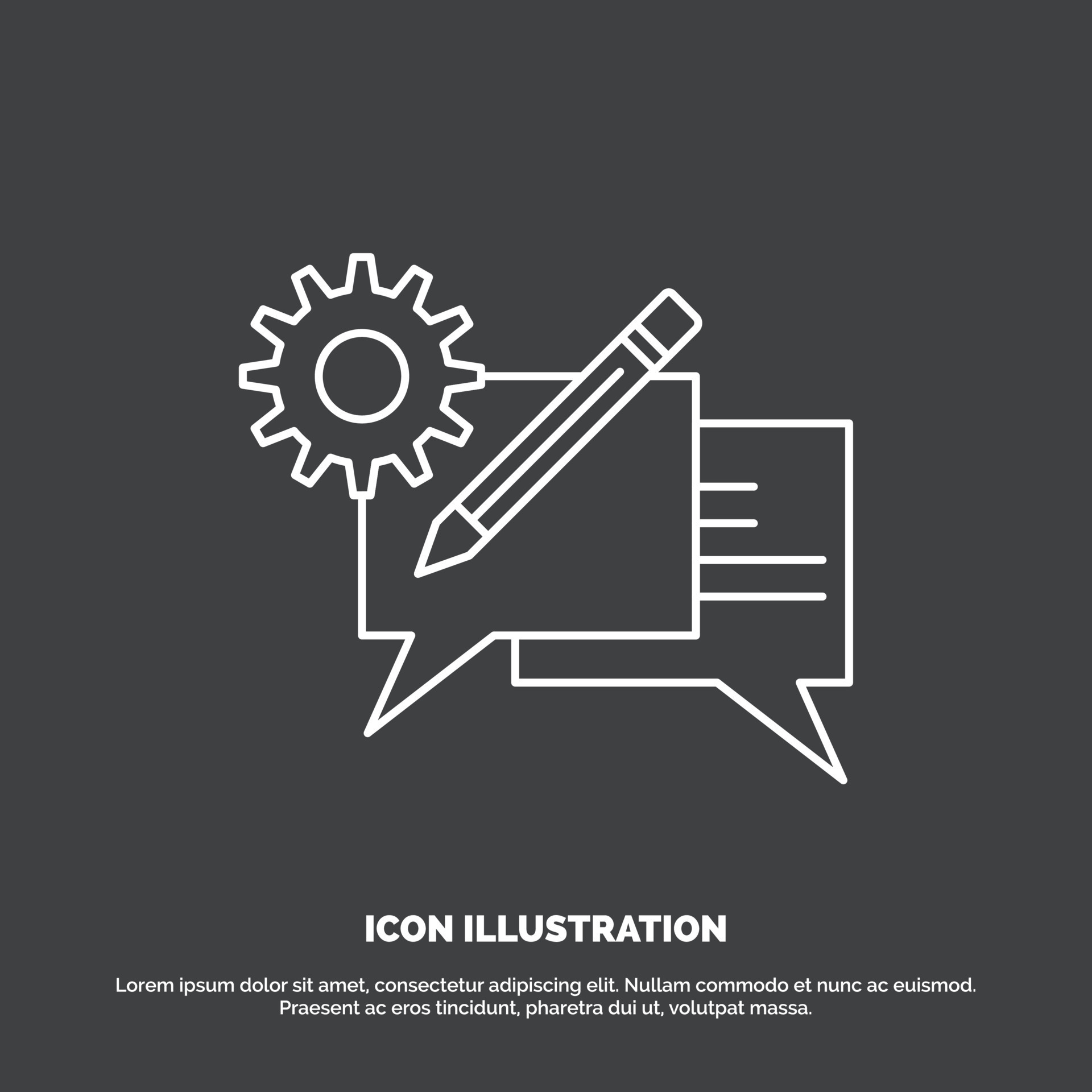 Chat Communication Discussion Setting Message Icon Line Vector Symbol For Ui And Ux