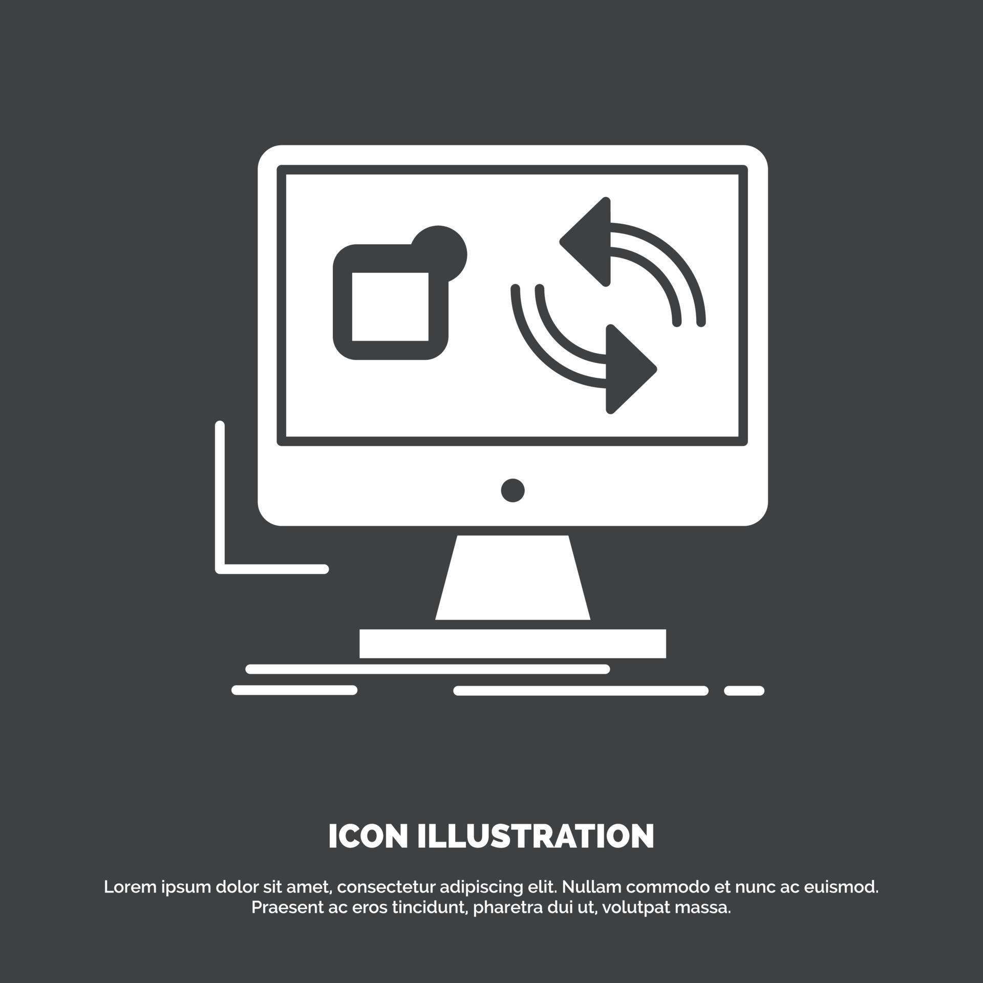 Update App Application Install Sync Icon Glyph Vector Symbol For