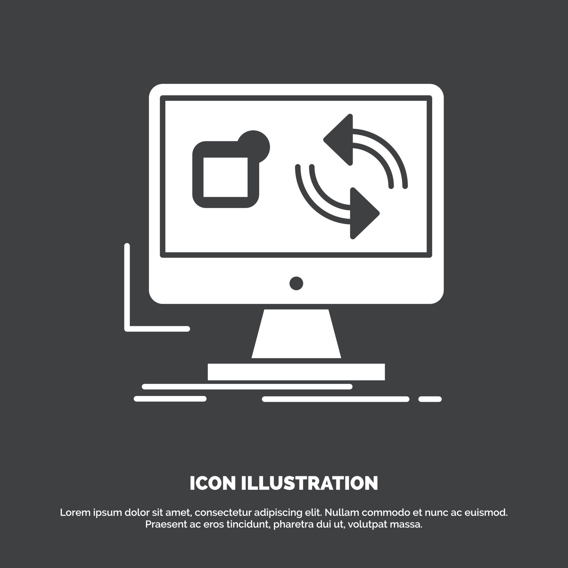 Update App Application Install Sync Icon Glyph Vector Symbol For