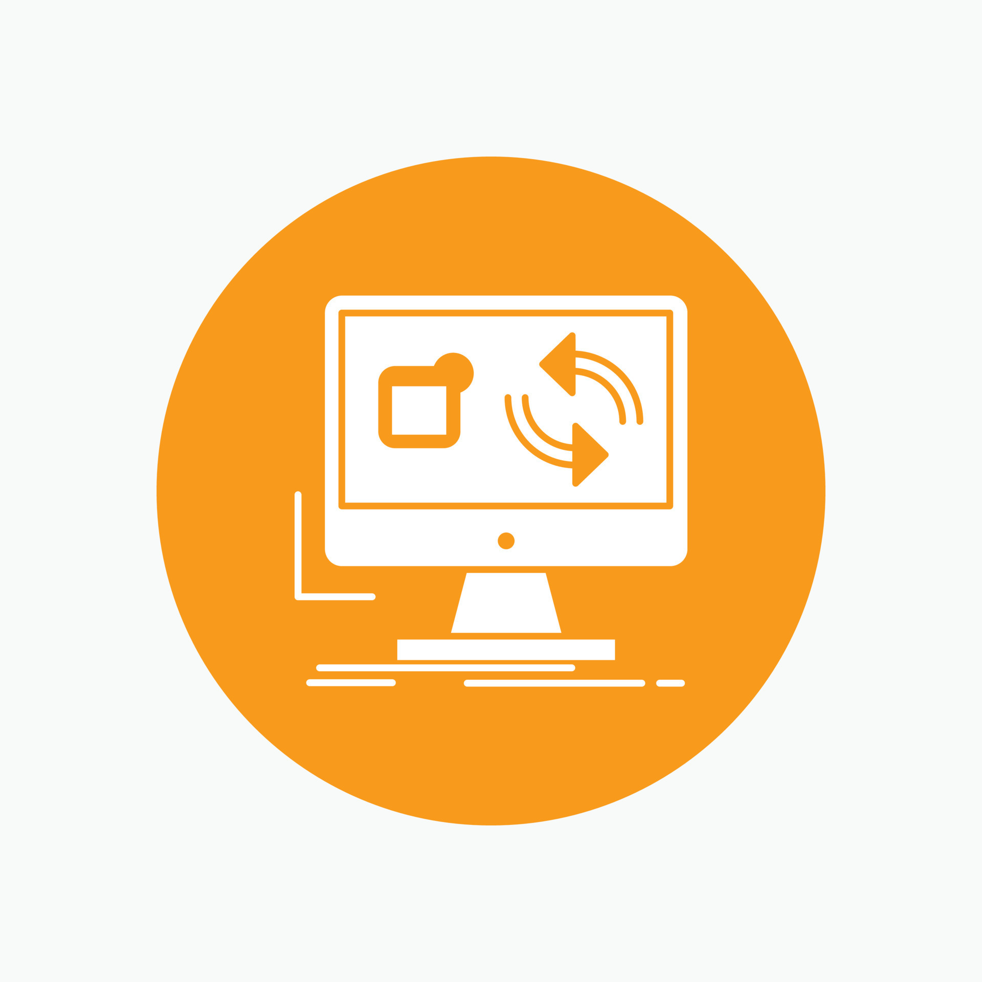 Update App Application Install Sync White Glyph Icon In Circle Vector Button Illustration