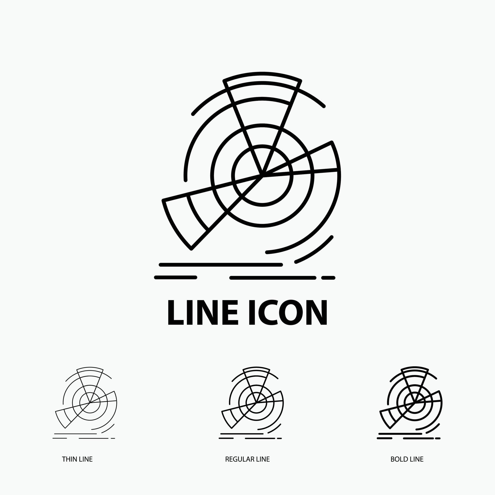 Data Diagram Performance Point Reference Icon In Thin Regular And Bold Line Style Vector