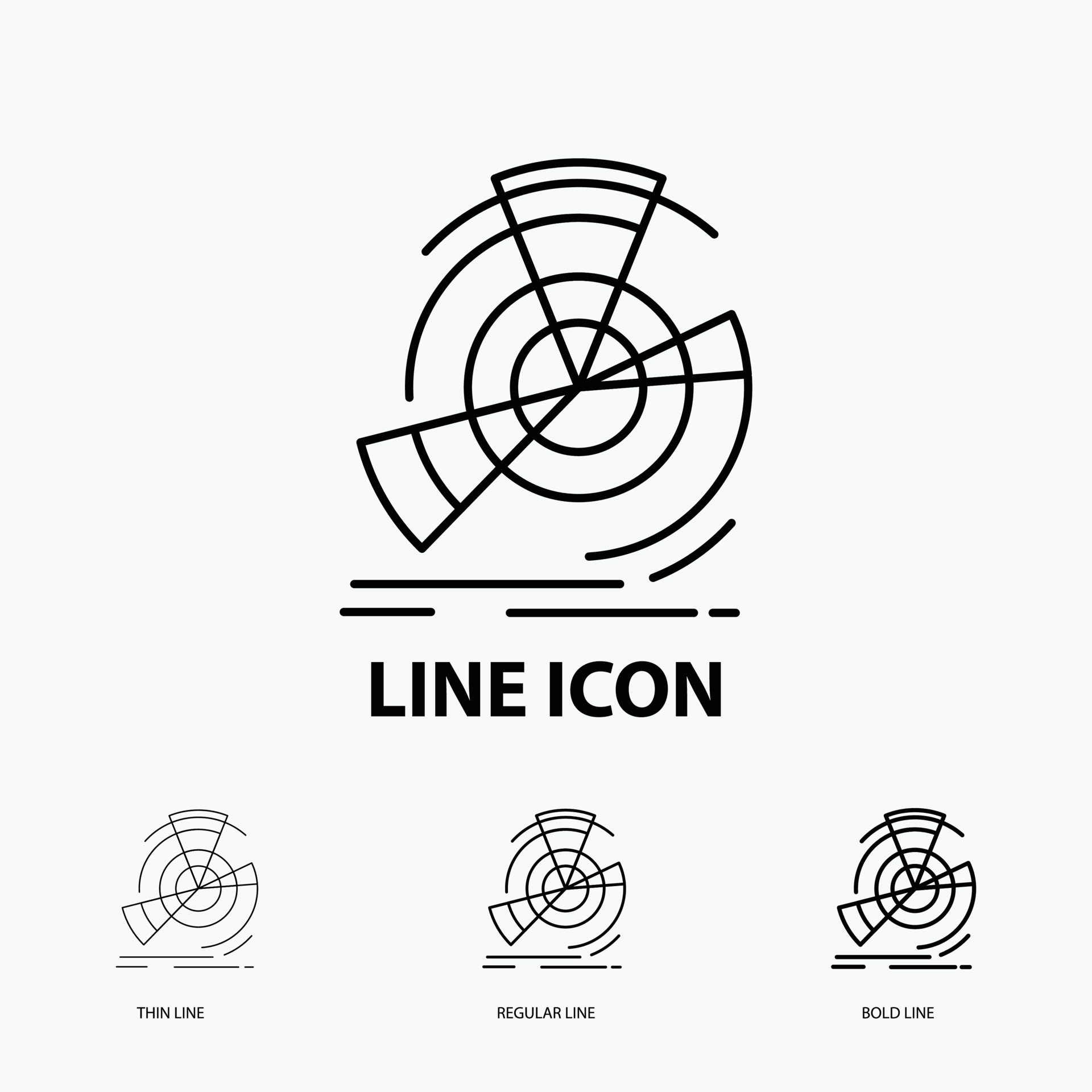 Data Diagram Performance Point Reference Icon In Thin Regular And Bold Line Style Vector