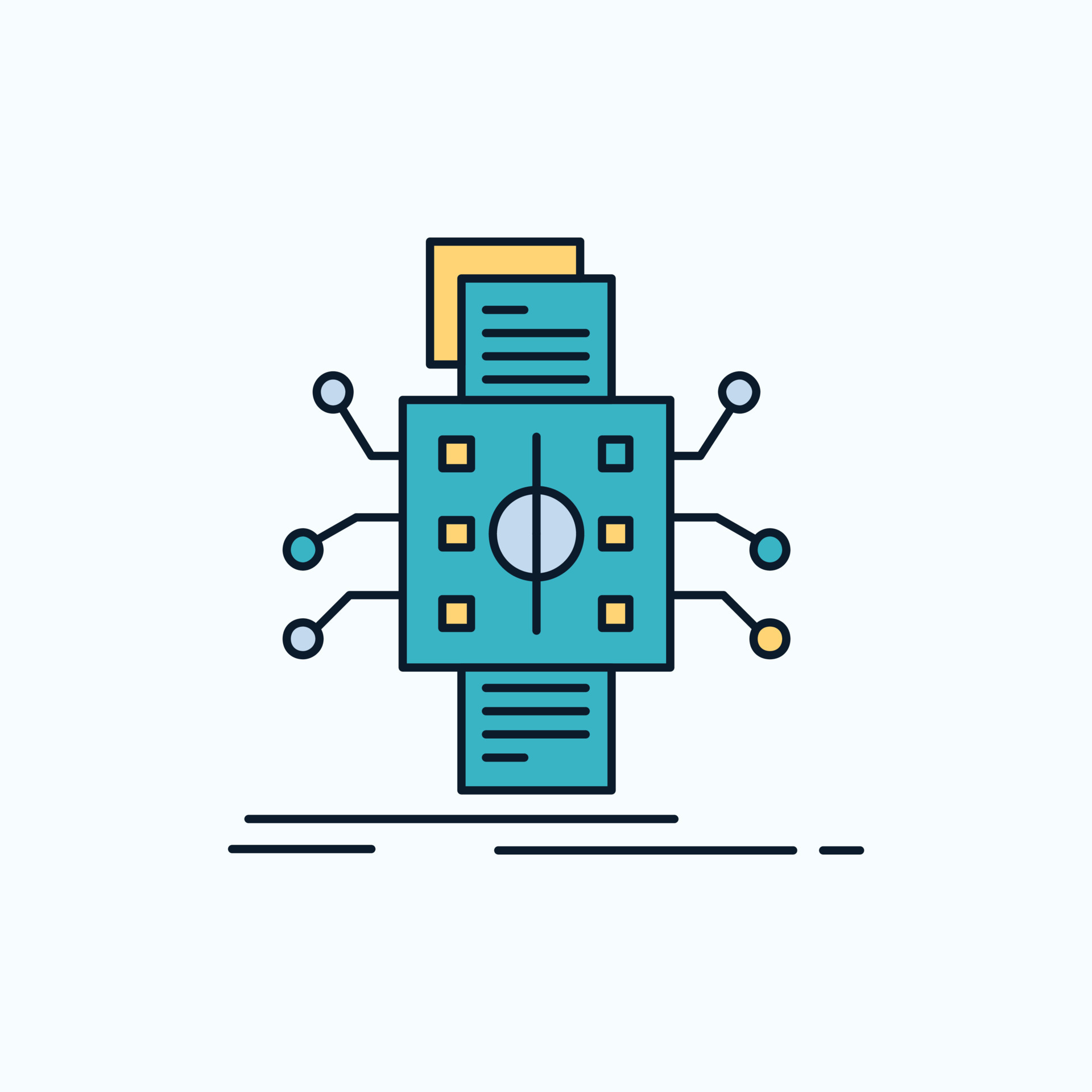 Analysis Data Datum Processing Reporting Flat Icon Green And
