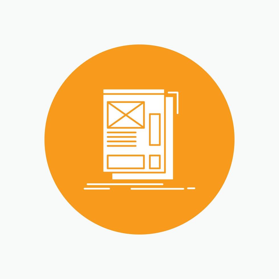Wire Framing Web Layout Development White Glyph Icon In Circle Vector Button Illustration