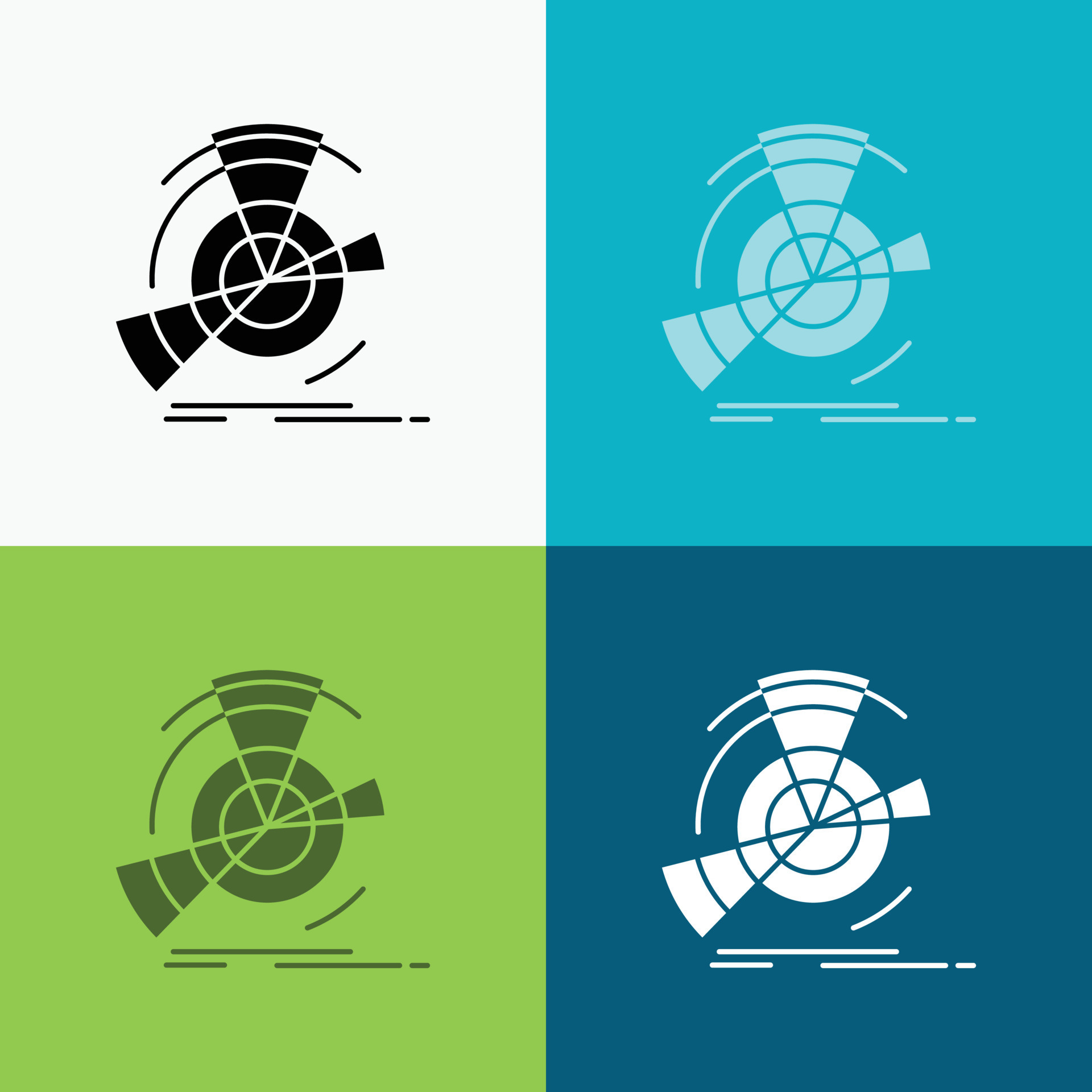 Data Diagram Performance Point Reference Icon Over Various Background Glyph Style Design