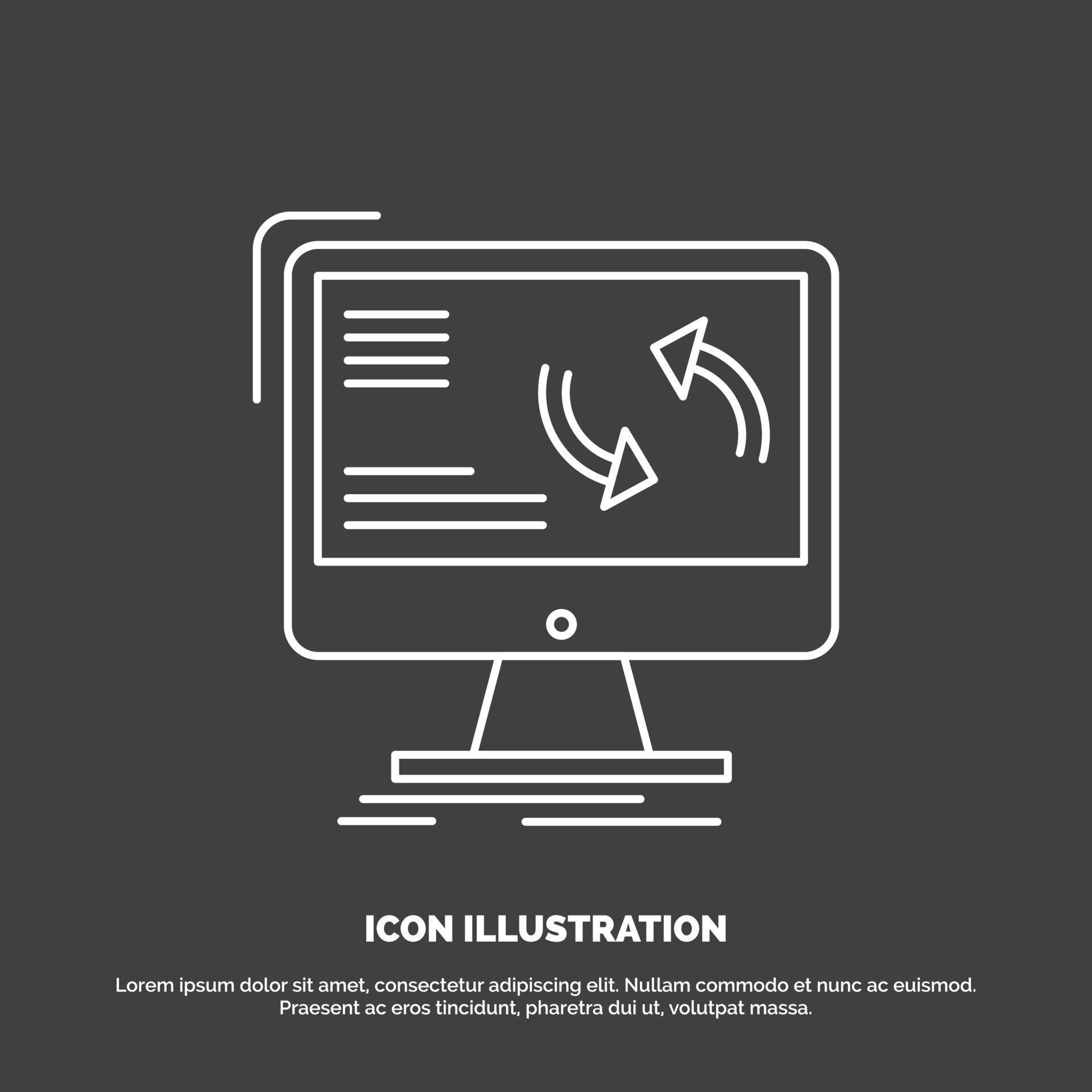 Synchronization Sync Information Data Computer Icon Line Vector Symbol For Ui And Ux