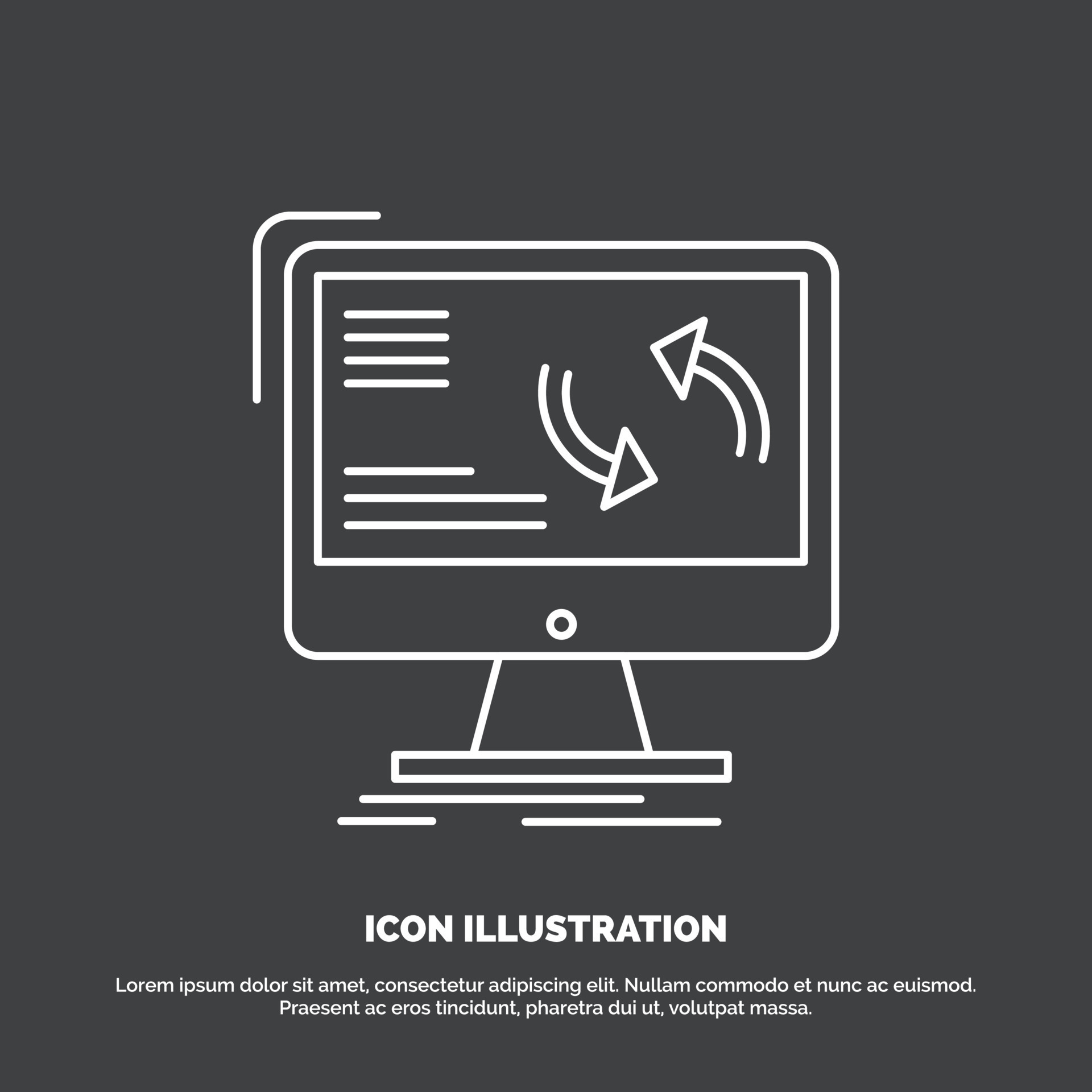 Synchronization Sync Information Data Computer Icon Line Vector Symbol For Ui And Ux