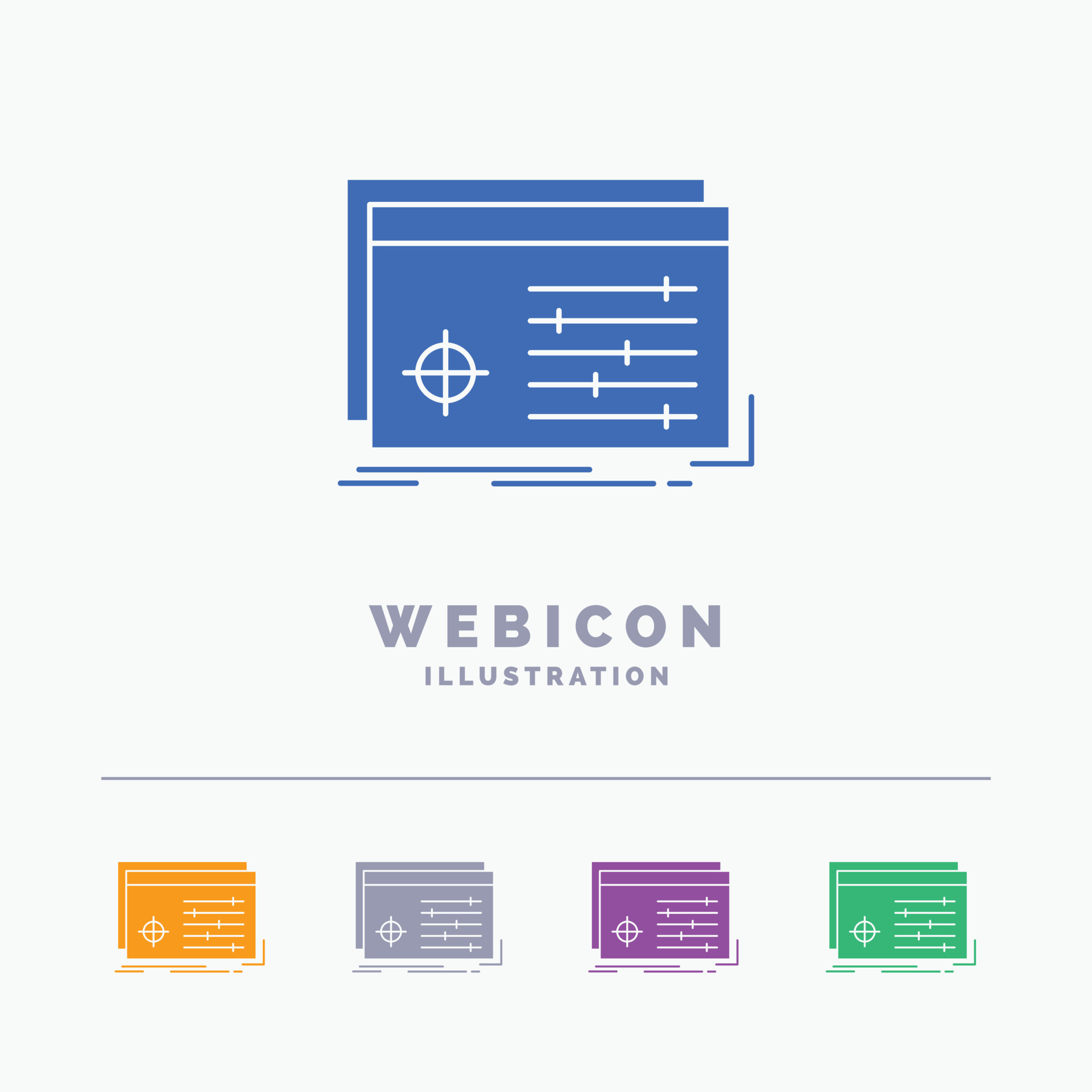 File Object Processing Settings Software 5 Color Glyph Web Icon