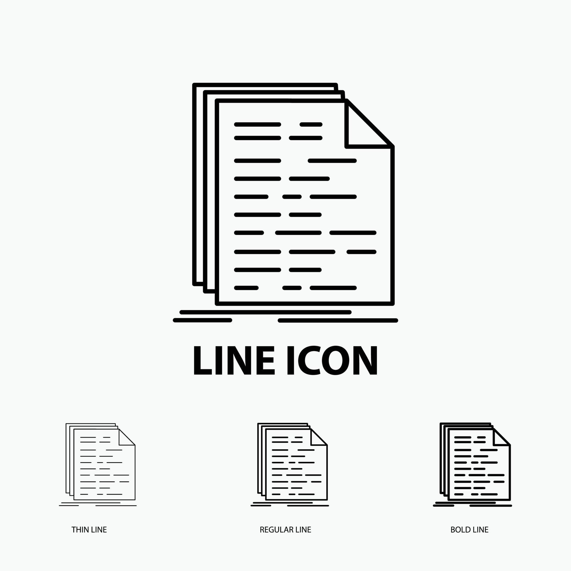 Code Coding Doc Programming Script Icon In Thin Regular And Bold Line Style Vector