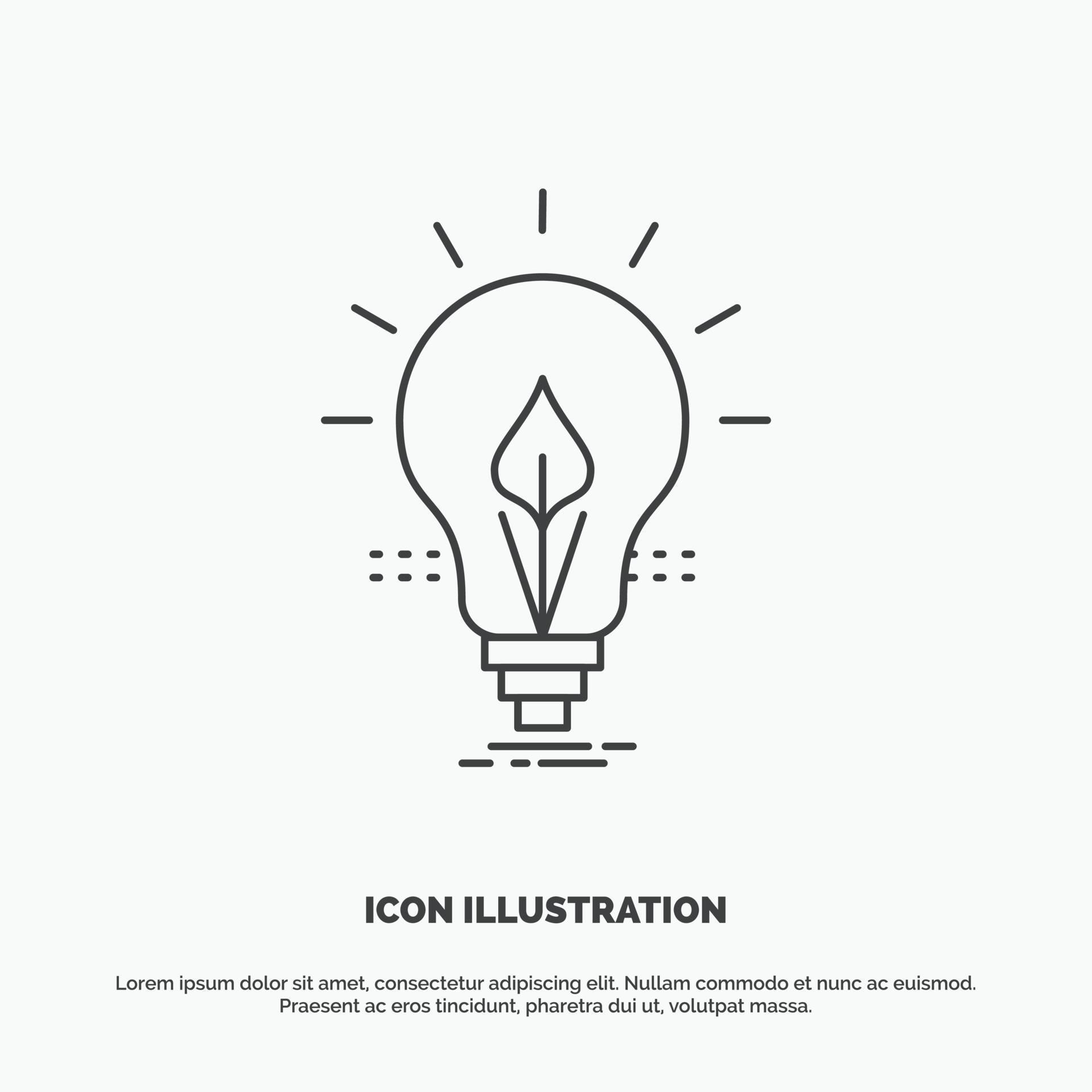 bulb. idea. electricity. energy. light Icon. Line vector gray symbol for UI and UX. website or ...