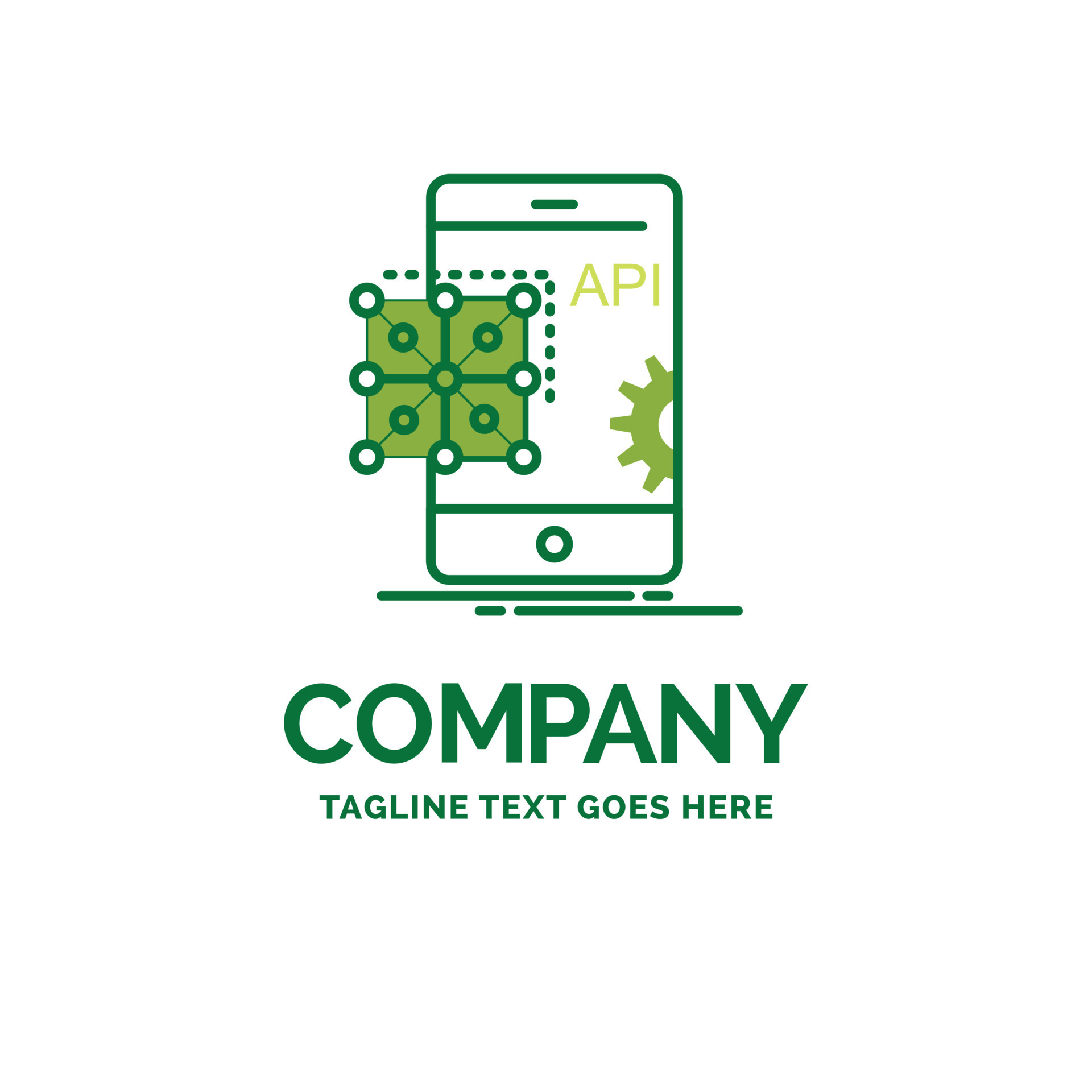 Api Application Coding Development Mobile Flat Business Logo Template Creative Green Brand
