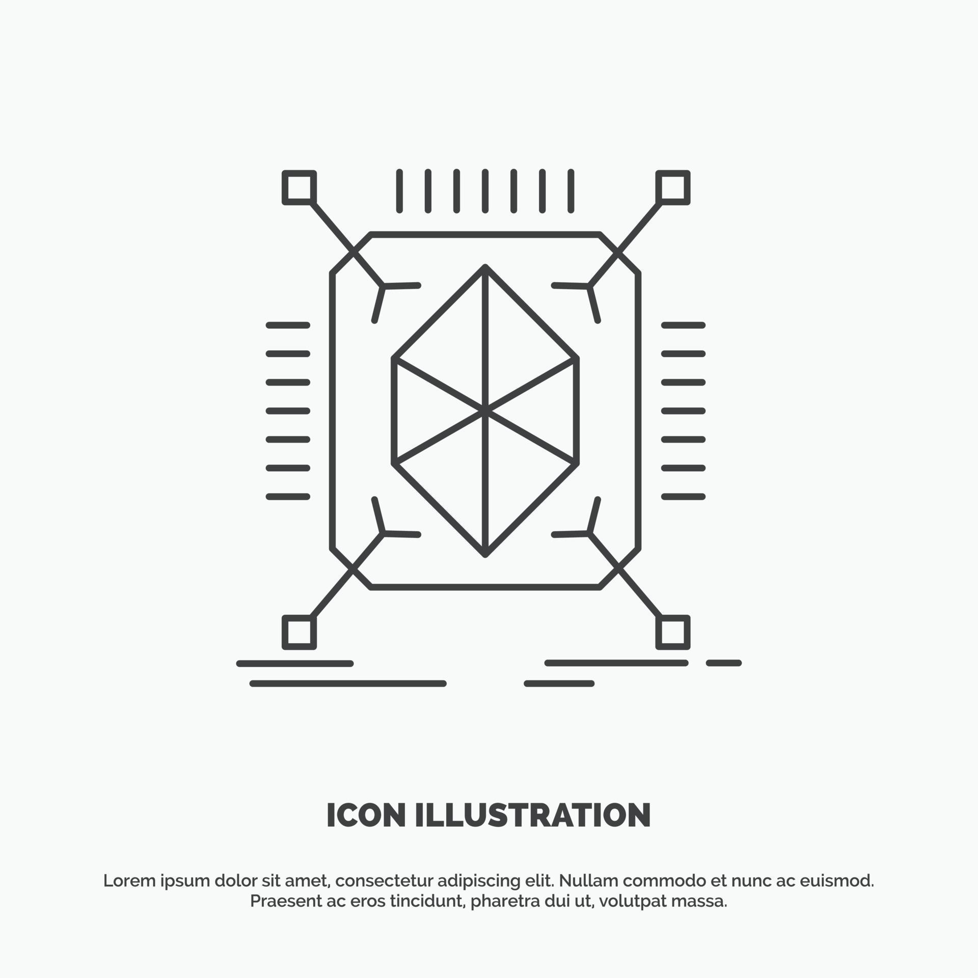 Object Prototyping Rapid Structure 3d Icon Line Vector Gray Symbol For Ui And Ux Website