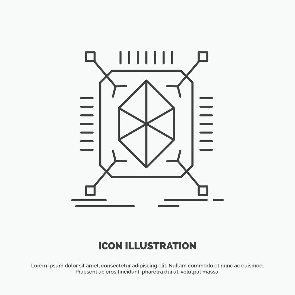 Object Prototyping Rapid Structure 3d Icon Line Vector Gray Symbol For Ui And Ux Website