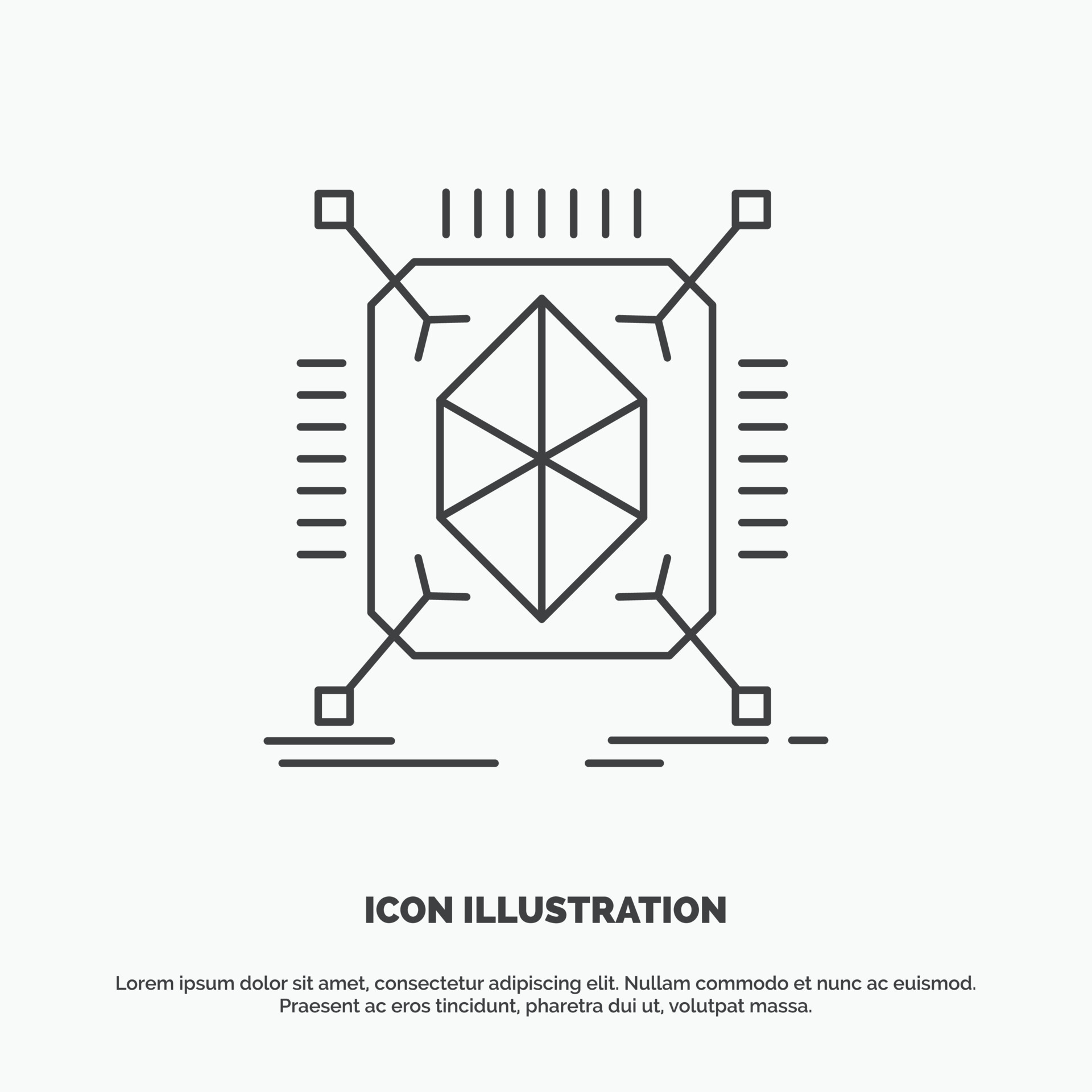 Object Prototyping Rapid Structure 3d Icon Line Vector Gray Symbol For Ui And Ux Website