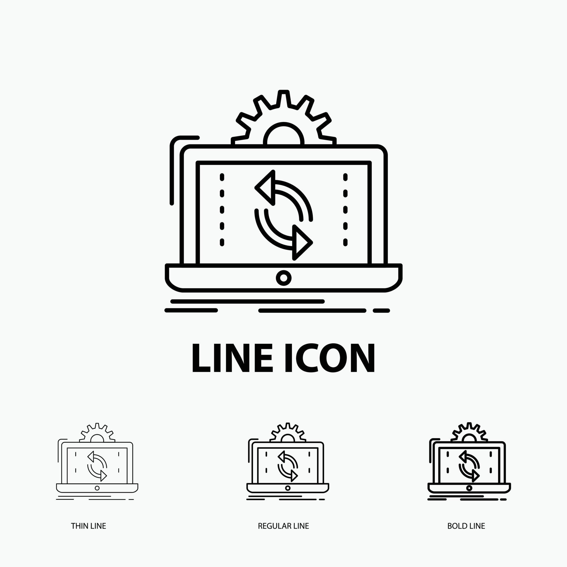 Data Processing Analysis Reporting Sync Icon In Thin Regular And