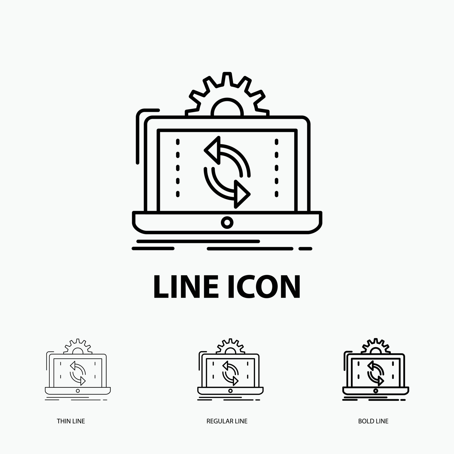 Data Processing Analysis Reporting Sync Icon In Thin Regular And