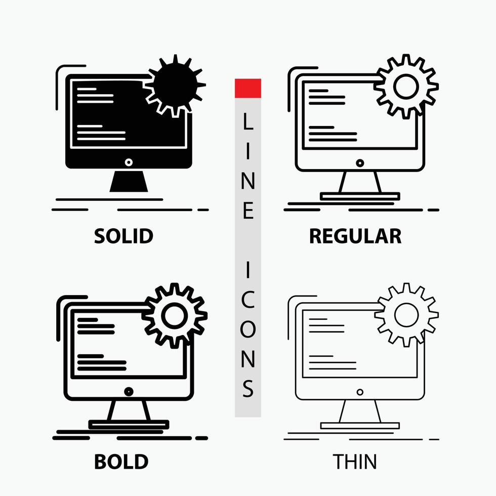 Internet Layout Page Site Static Icon In Thin Regular Bold Line And Glyph Style Vector