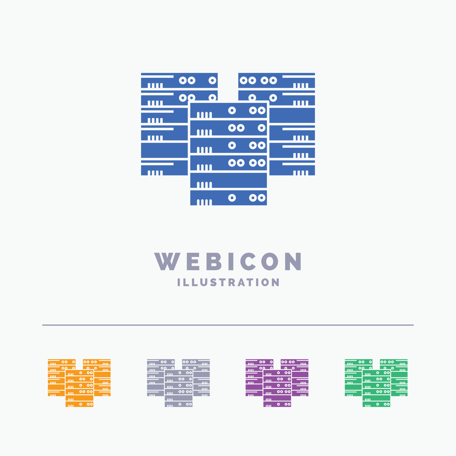 Center, centre, data, database, server 5 Color Glyph Web Icon Template isolated on white. Vector ...