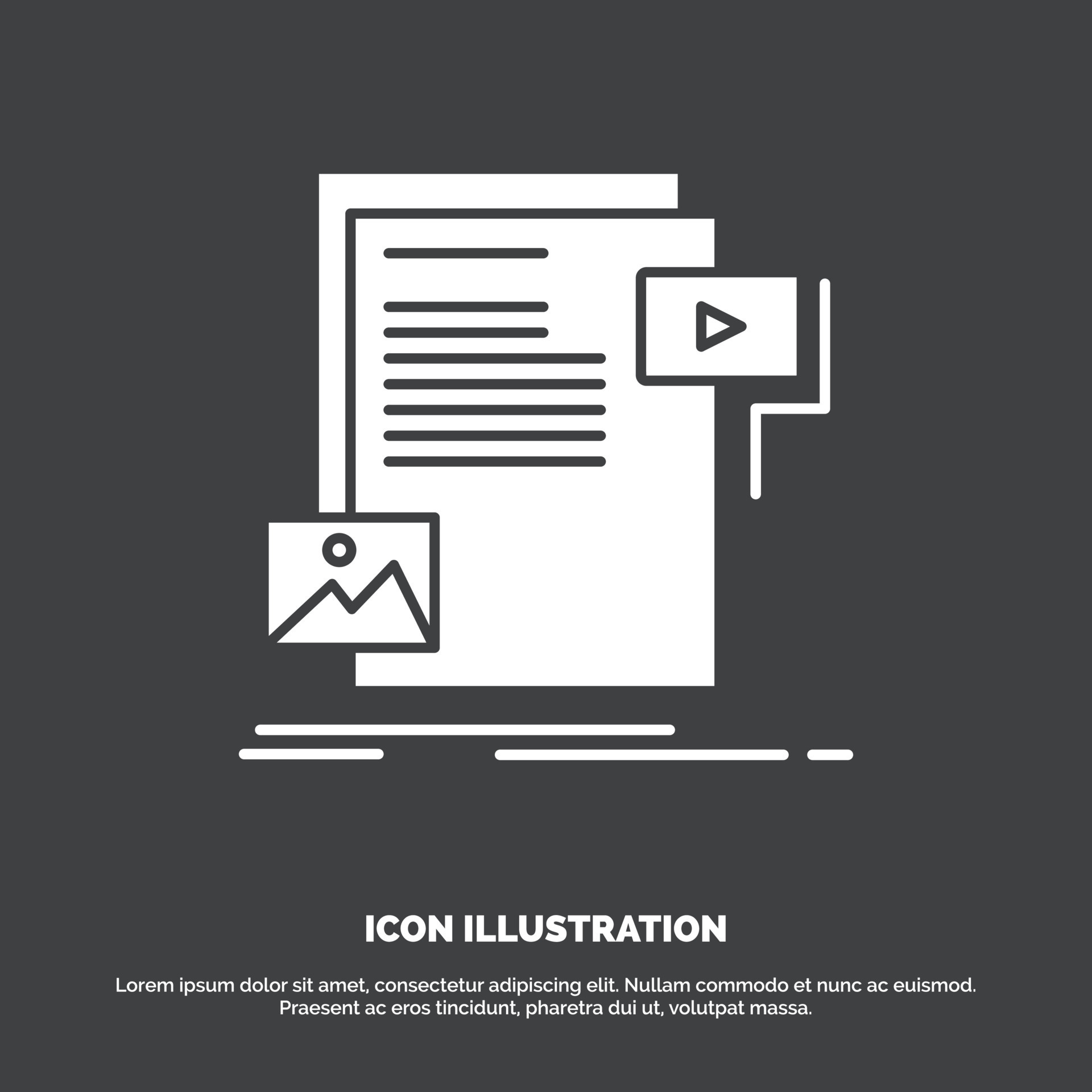 data. document. file. media. website Icon. glyph vector symbol for UI and UX. website or mobile ...