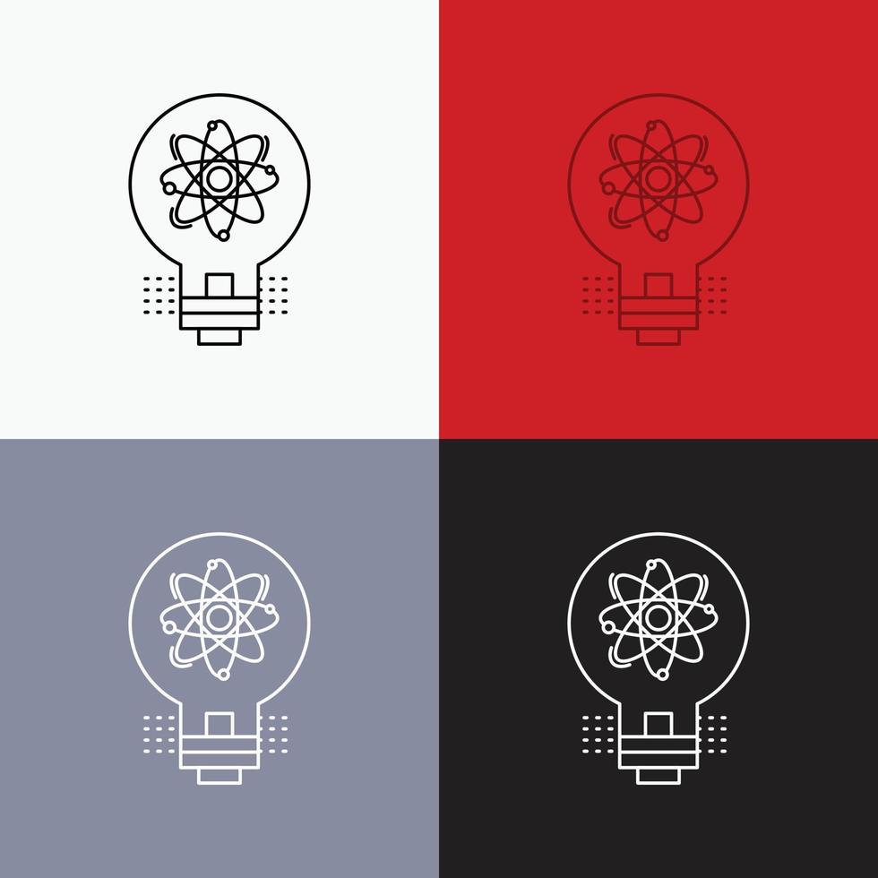 idea. innovation. light. solution. startup Icon Over Various Background. Line style design ...