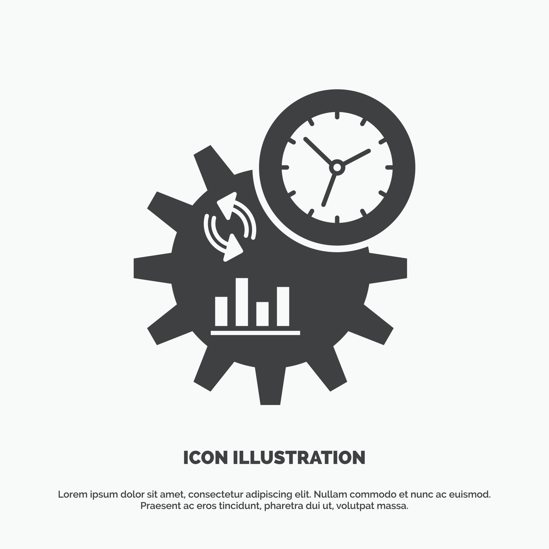 Business. engineering. management. process Icon. glyph vector gray ...