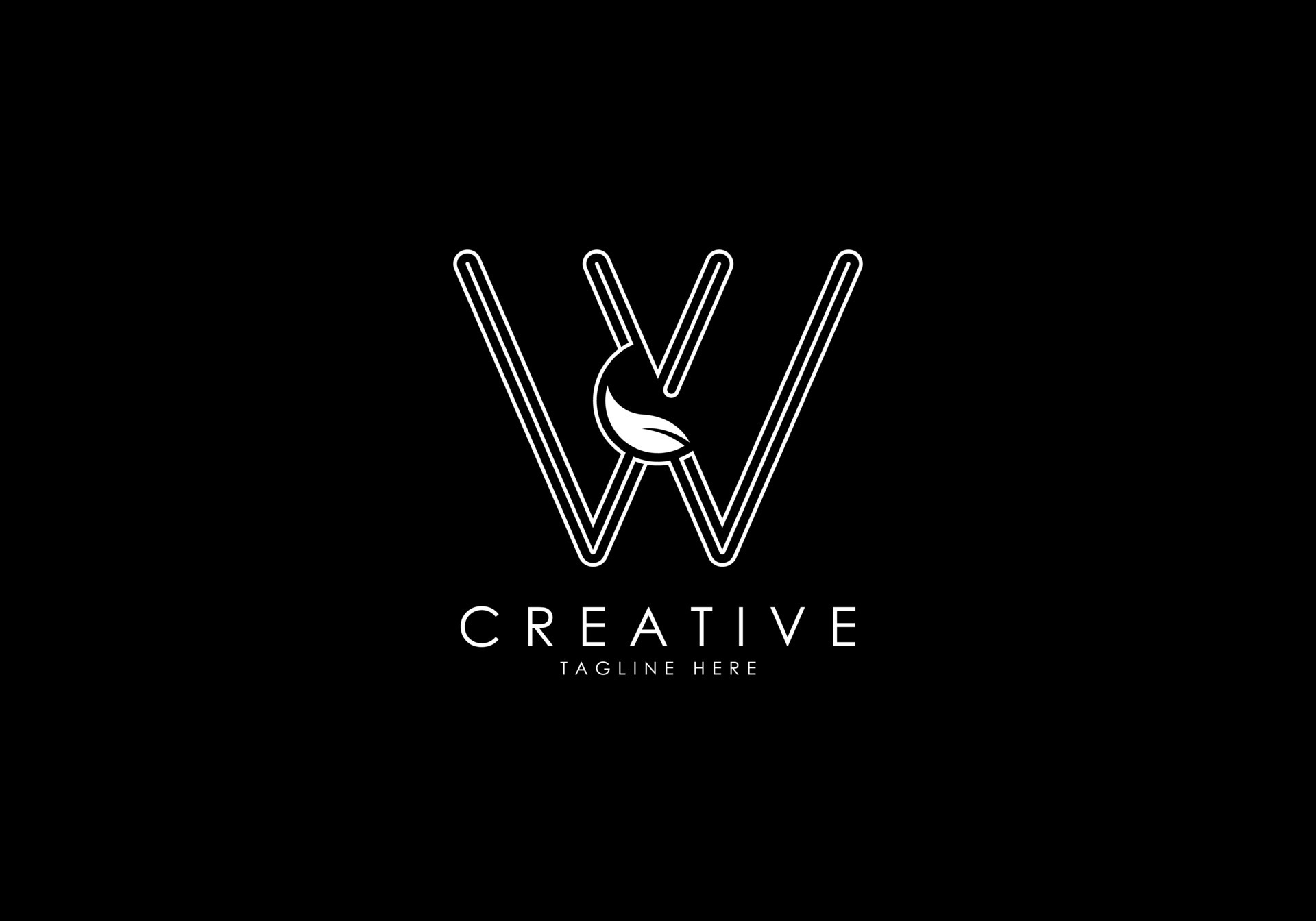 W Letter Linear Leafy Monogram Logo 12820730 Vector Art at Vecteezy