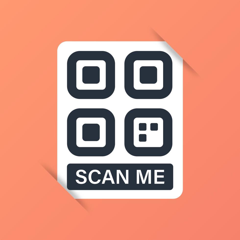 Scan qr code icon. Quick response code or QR code for mobile app, payment and website. Scan me ...
