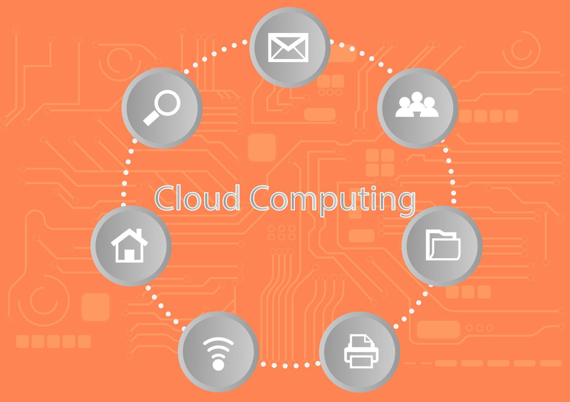 Graphics Diagram Cloud Computing Concept Infrastructure Link Access Data Management Vector