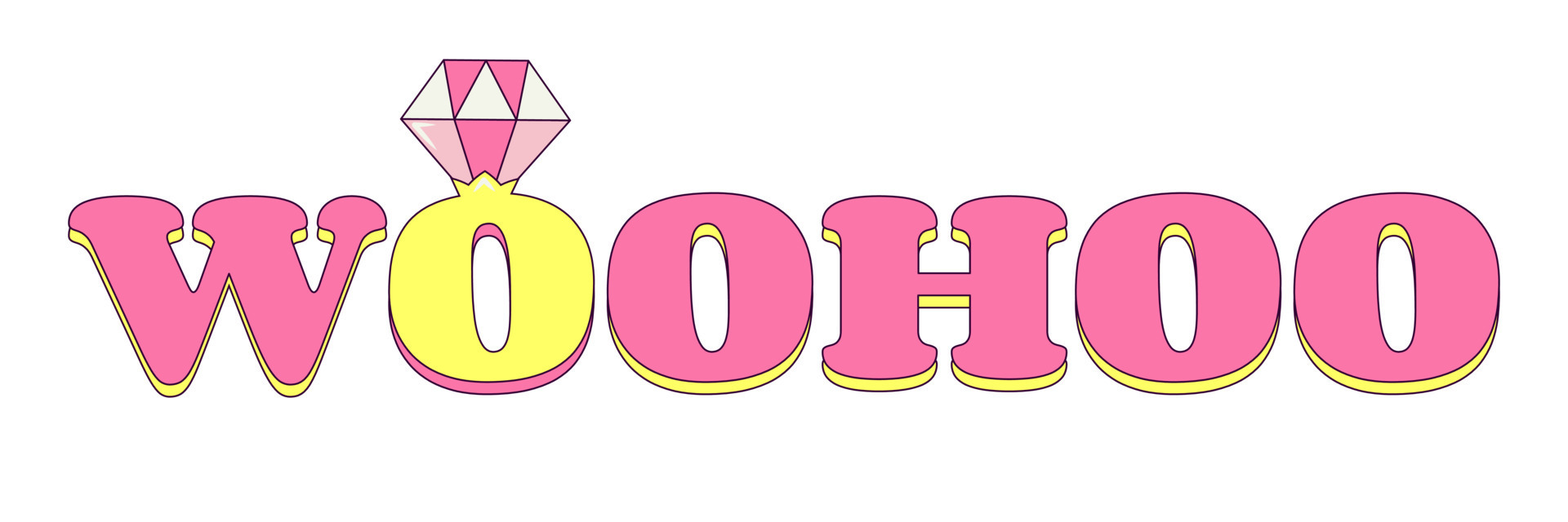 Text Woohoo with Diamond Ring Bachelorette Party Temporary Sticker or ...