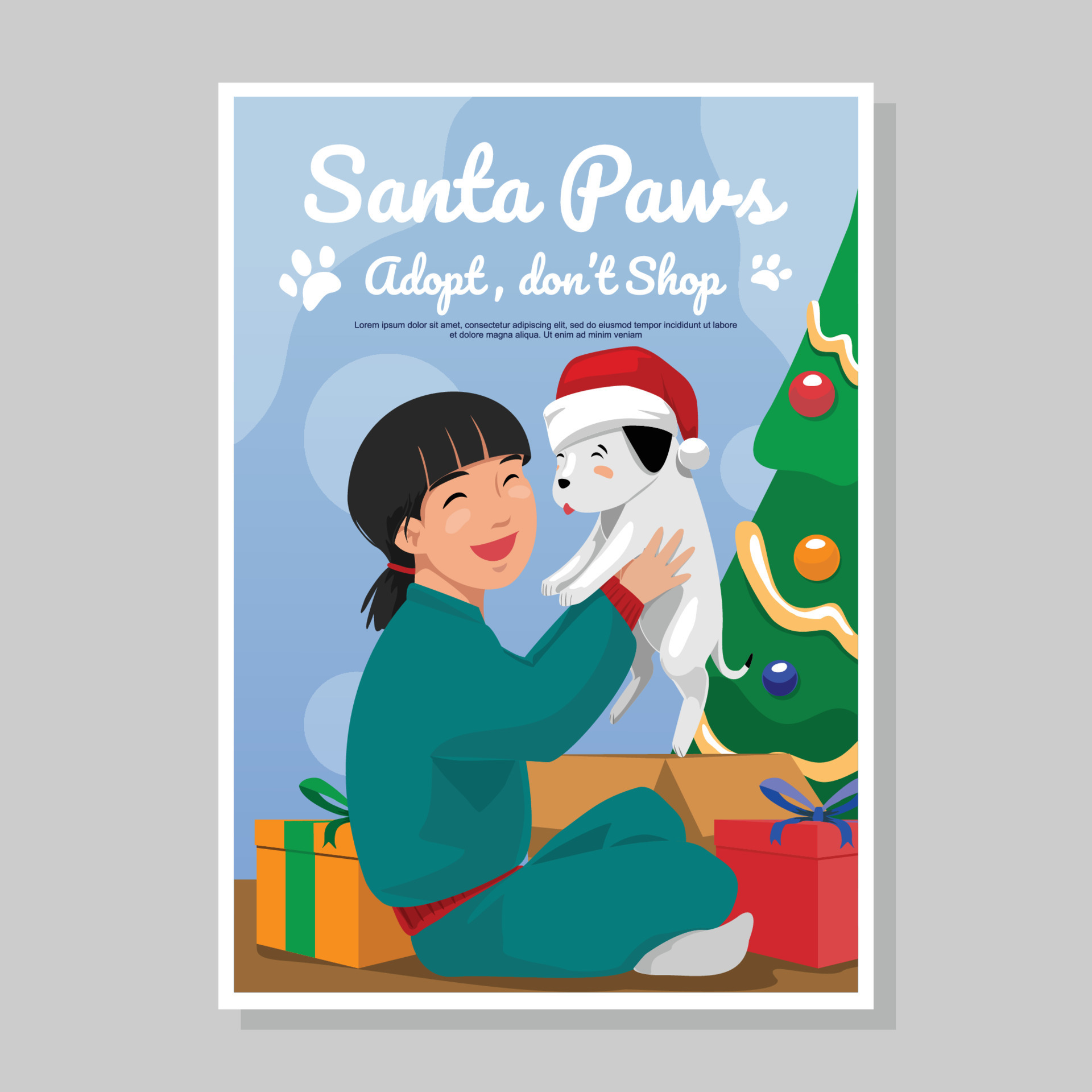 Santa Paws Christmas Gift 12848312 Vector Art at Vecteezy