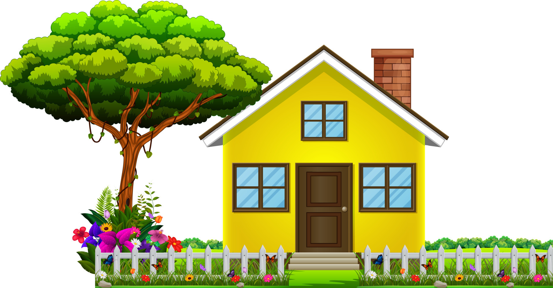 a house in beautiful nature 12850110 Vector Art at Vecteezy