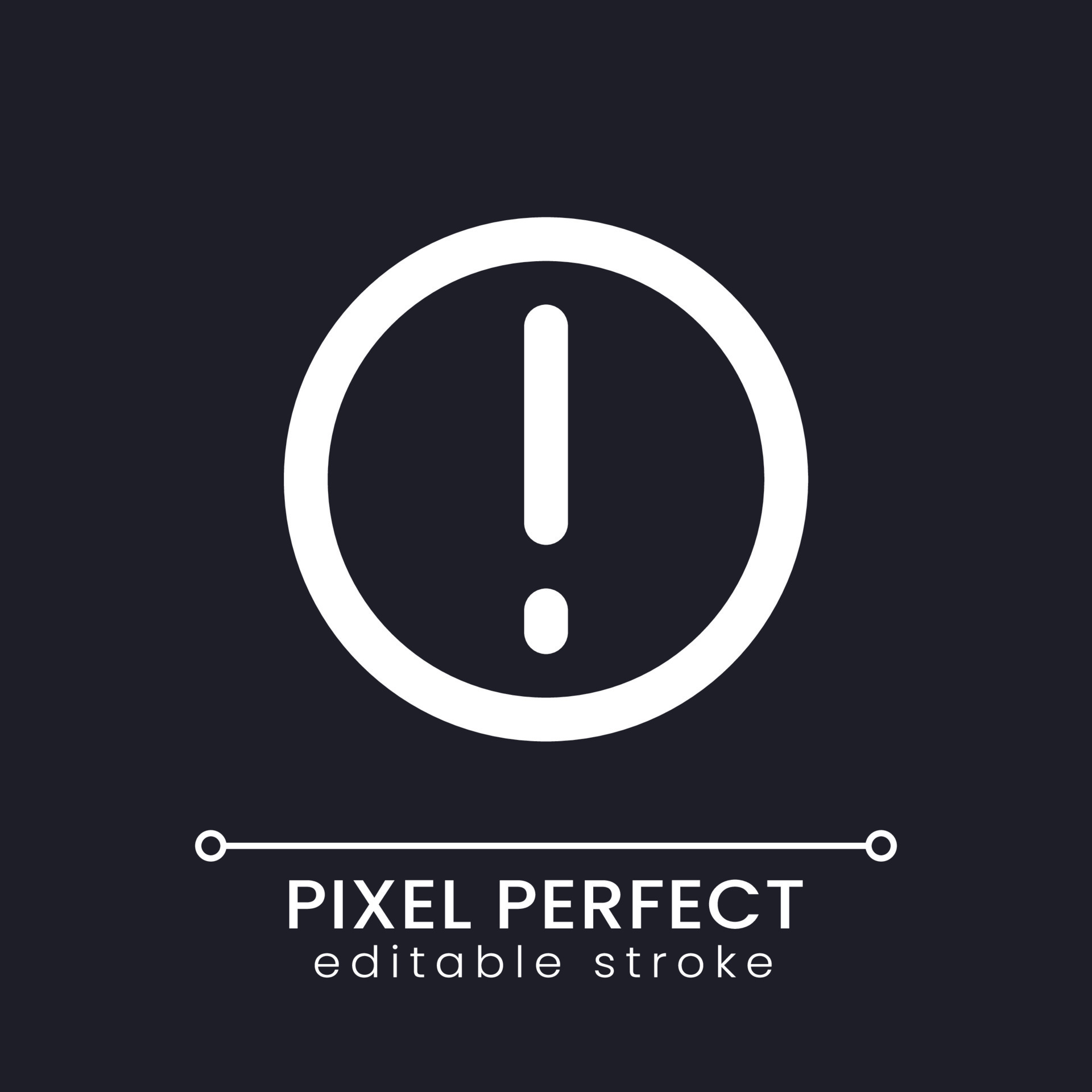 Warning Pixel Perfect White Linear Ui Icon For Dark Theme Exclamation Mark In Circle Vector