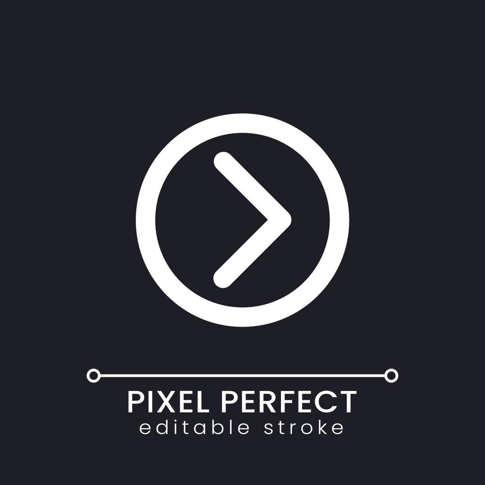 Right Direction Pointer Pixel Perfect White Linear Ui Icon For Dark
