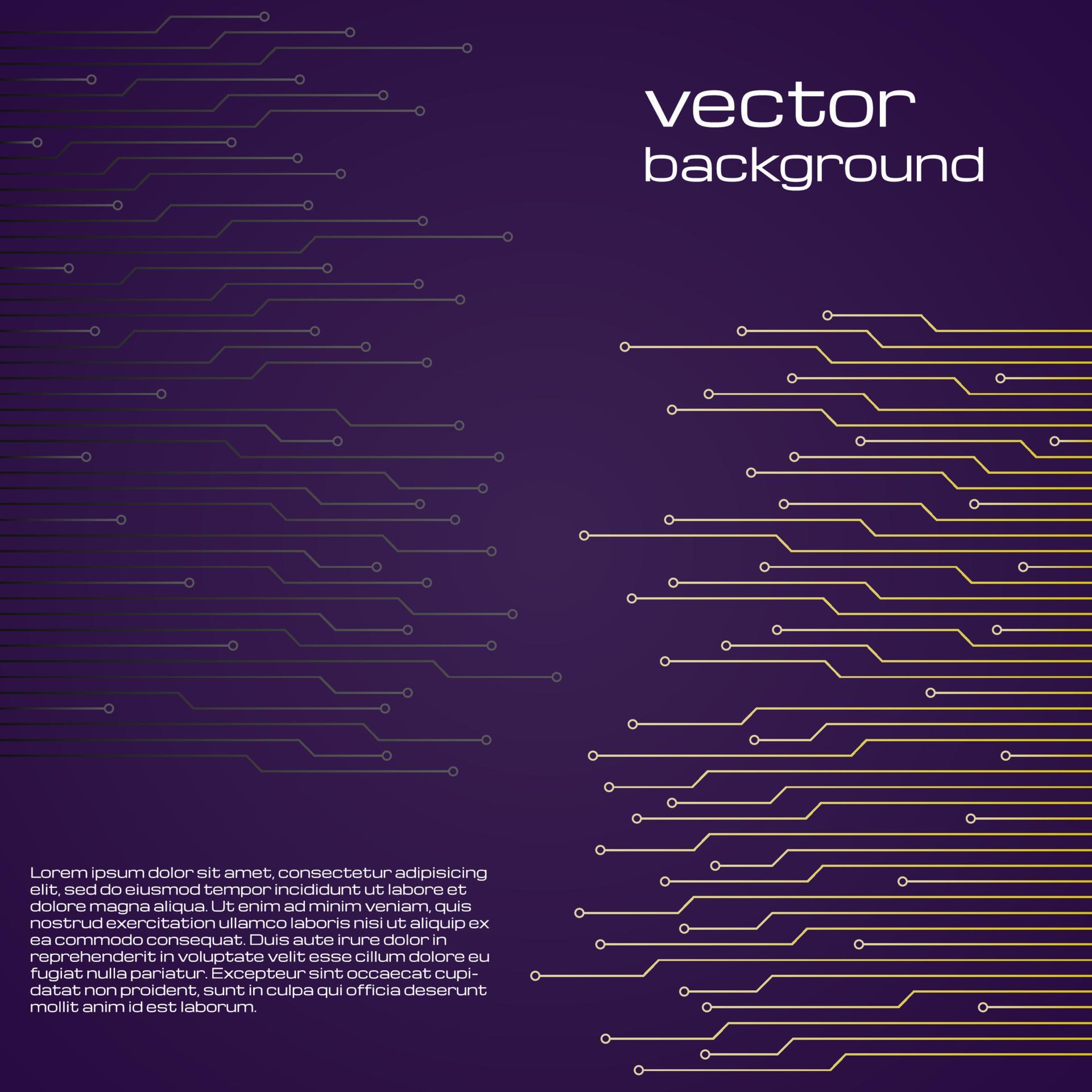 Abstract Technological Purple Background With Elements Of The Microchip Circuit Board