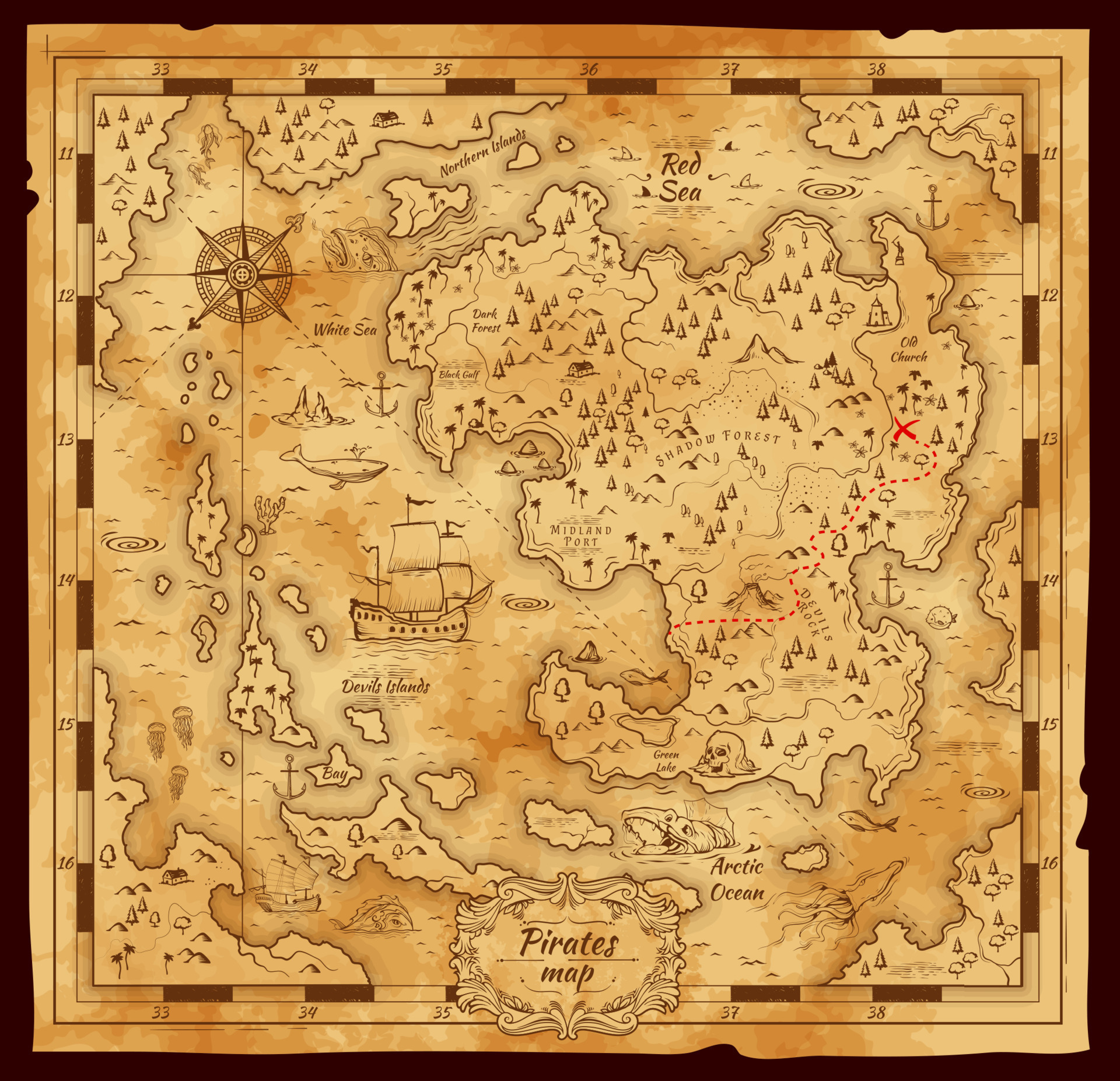 Old Treasure Maps Old Treasure Maps