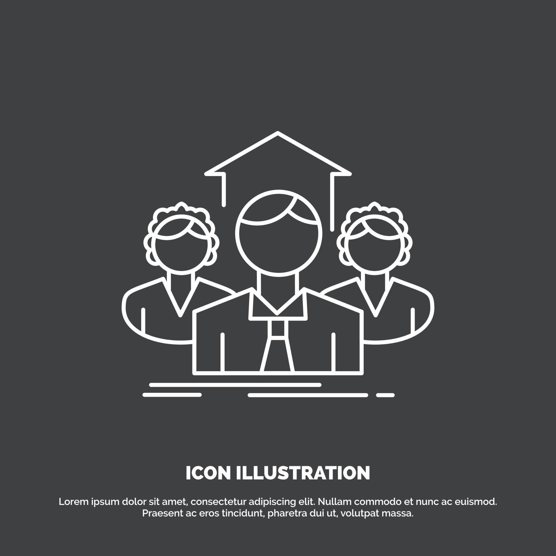 Team Business Teamwork Group Meeting Icon Line Vector Symbol For Ui And Ux Website Or
