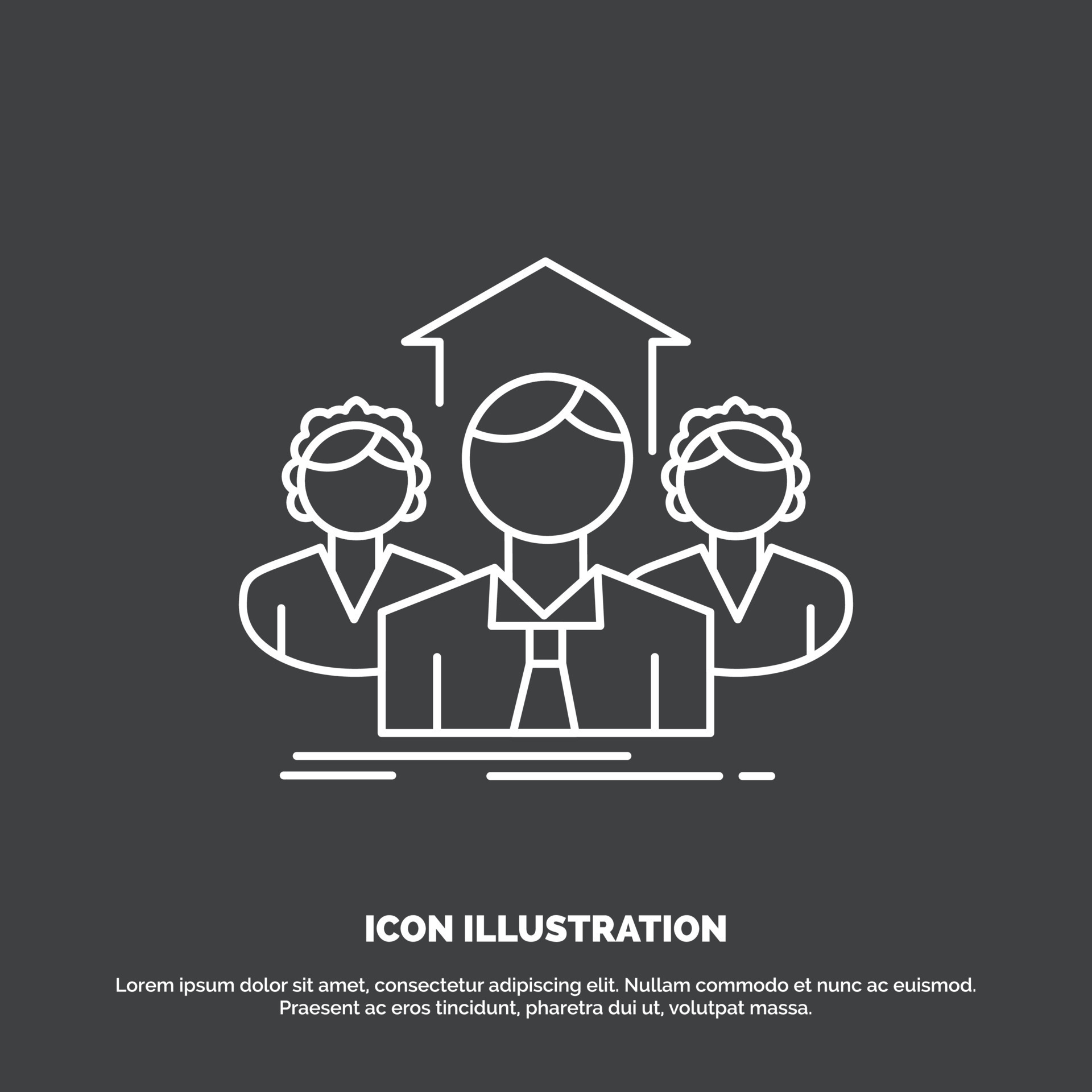 Team Business Teamwork Group Meeting Icon Line Vector Symbol For Ui And Ux Website Or