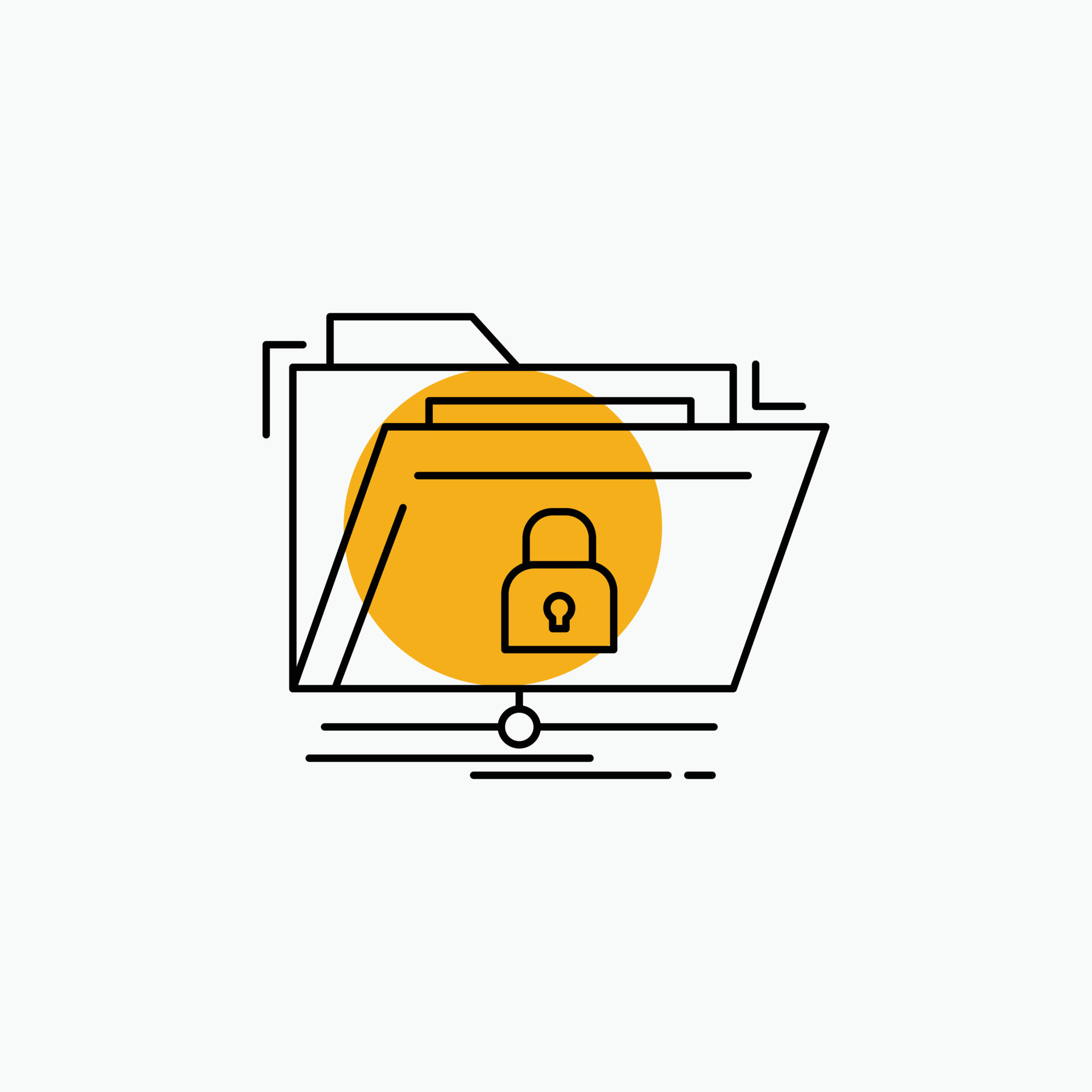 Encryption Files Folder Network Secure Line Icon 12852438 Vector