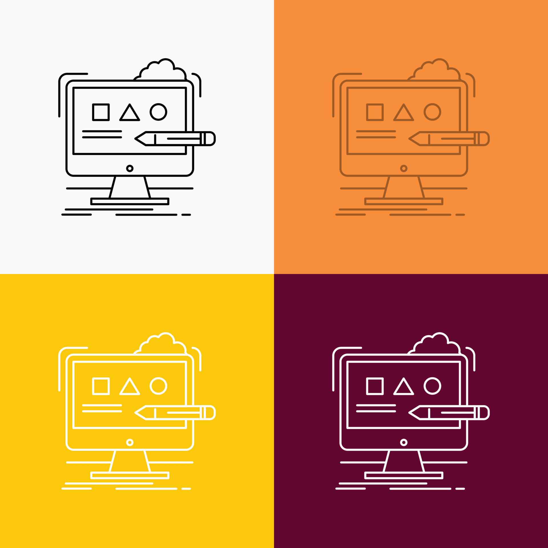 Art. computer. design. digital. studio Icon Over Various Background ... Art. computer. design. digital. studio Icon Over Various Background ...