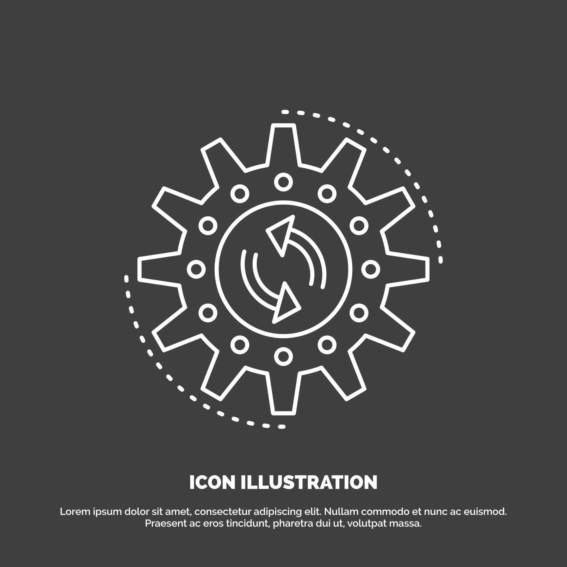 Management Process Production Task Work Icon Line Vector Symbol For Ui And Ux Website Or