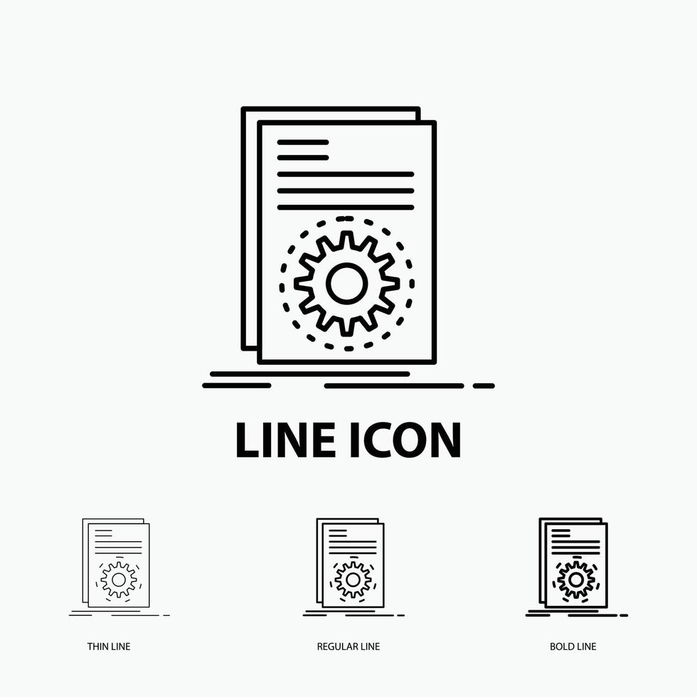 Code Executable File Running Script Icon In Thin Regular And Bold Line Style Vector