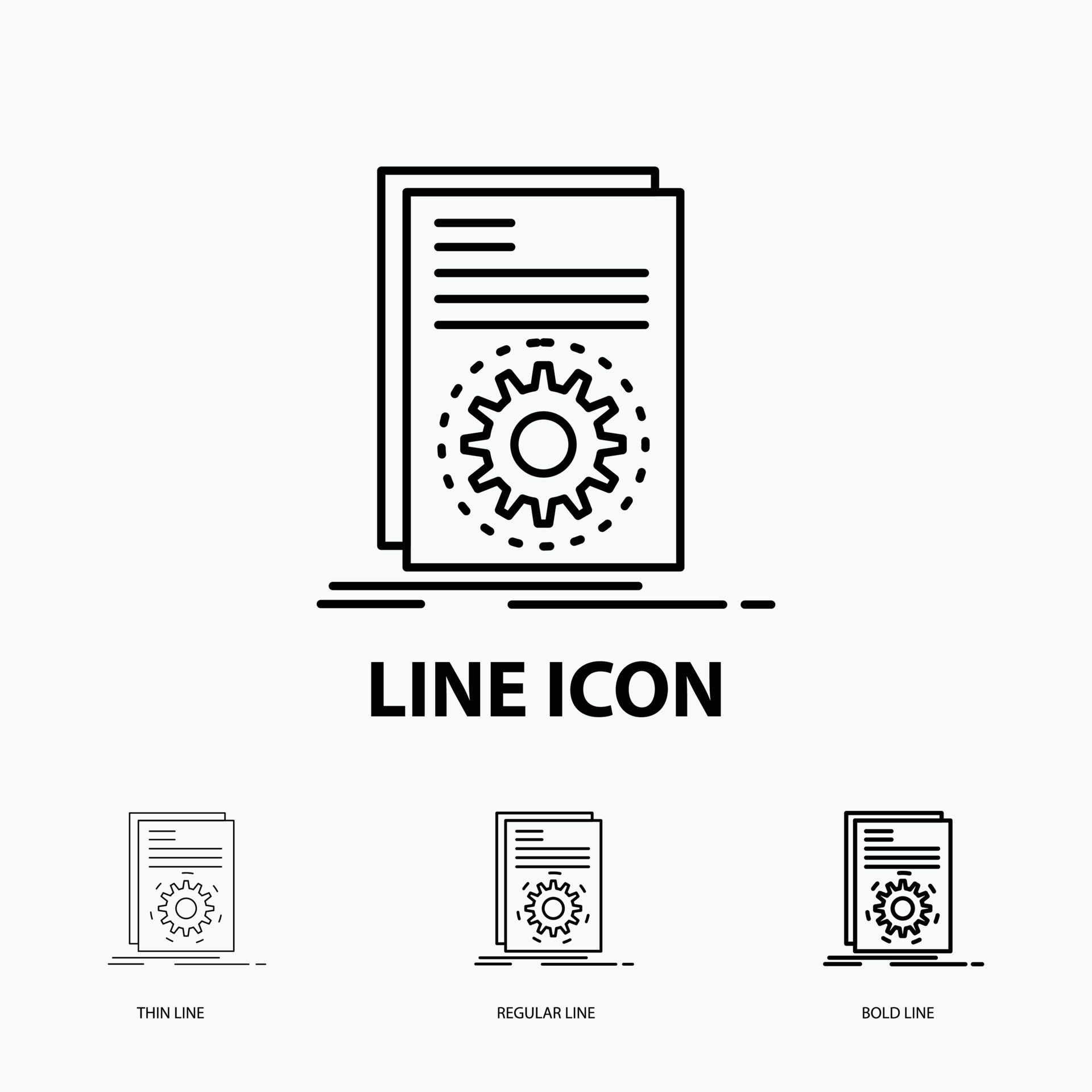 Code Executable File Running Script Icon In Thin Regular And Bold Line Style Vector 3609