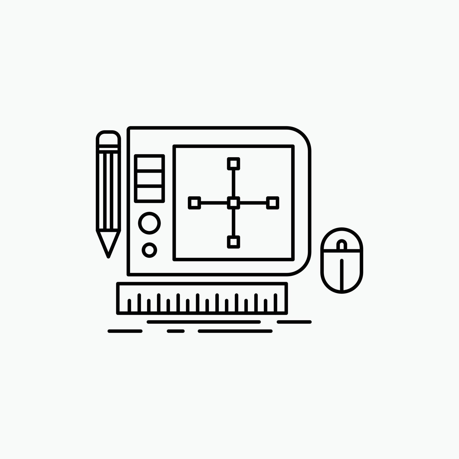 design. Graphic. Tool. Software. web Designing Line Icon. Vector ...