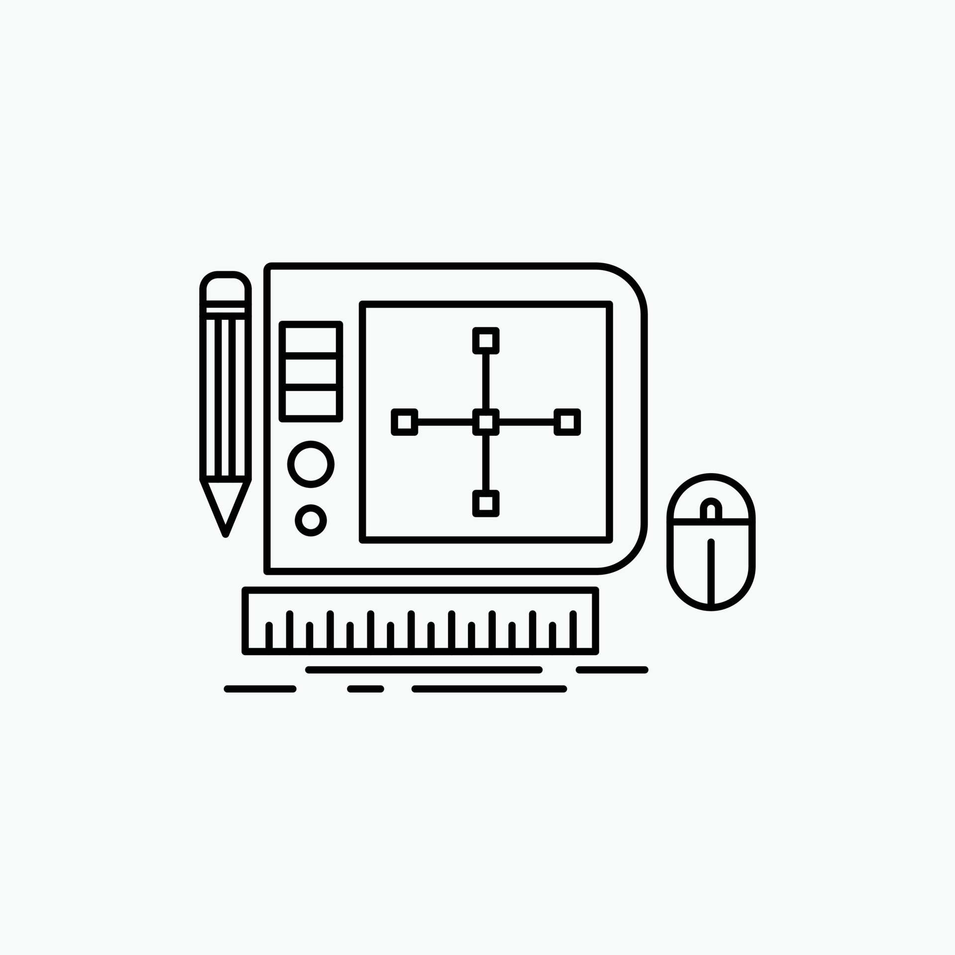 Design Graphic Tool Software Web Designing Line Icon Vector