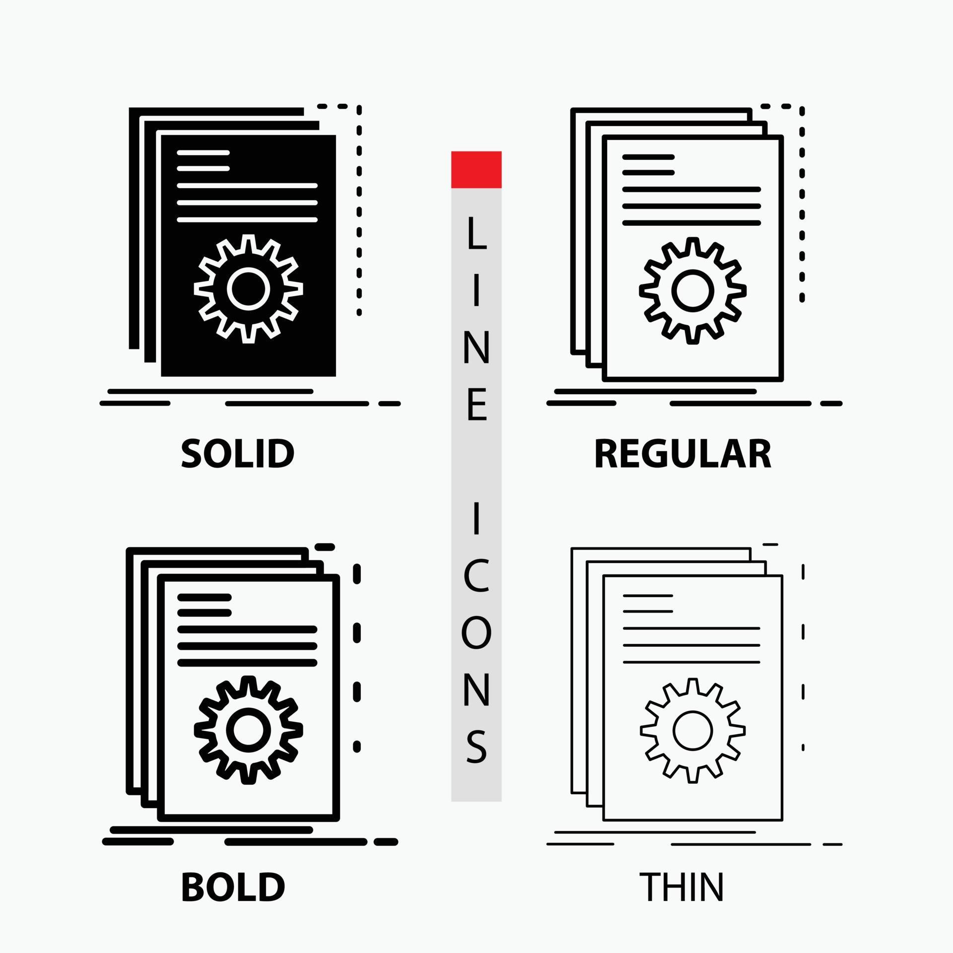 App Build Developer Program Script Icon In Thin Regular Bold Line And Glyph Style Vector