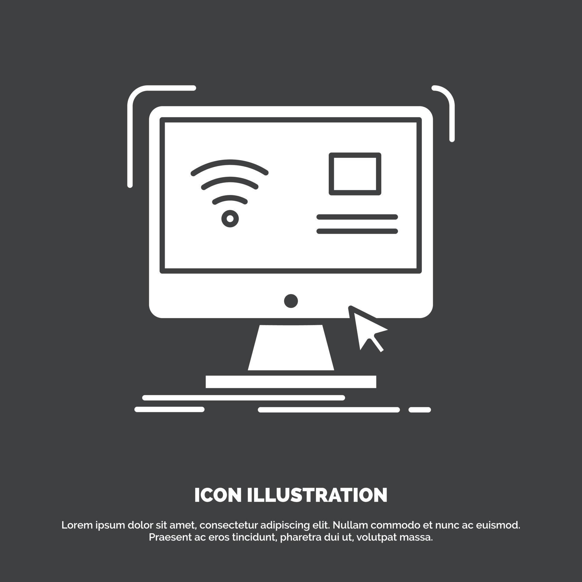 Control Computer Monitor Remote Smart Icon Glyph Vector Symbol For Ui And Ux Website Or